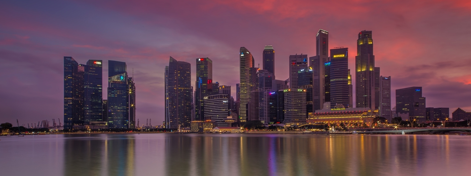 1600x600 Resolution Singapore Nightscape 1600x600 Resolution Wallpaper ...