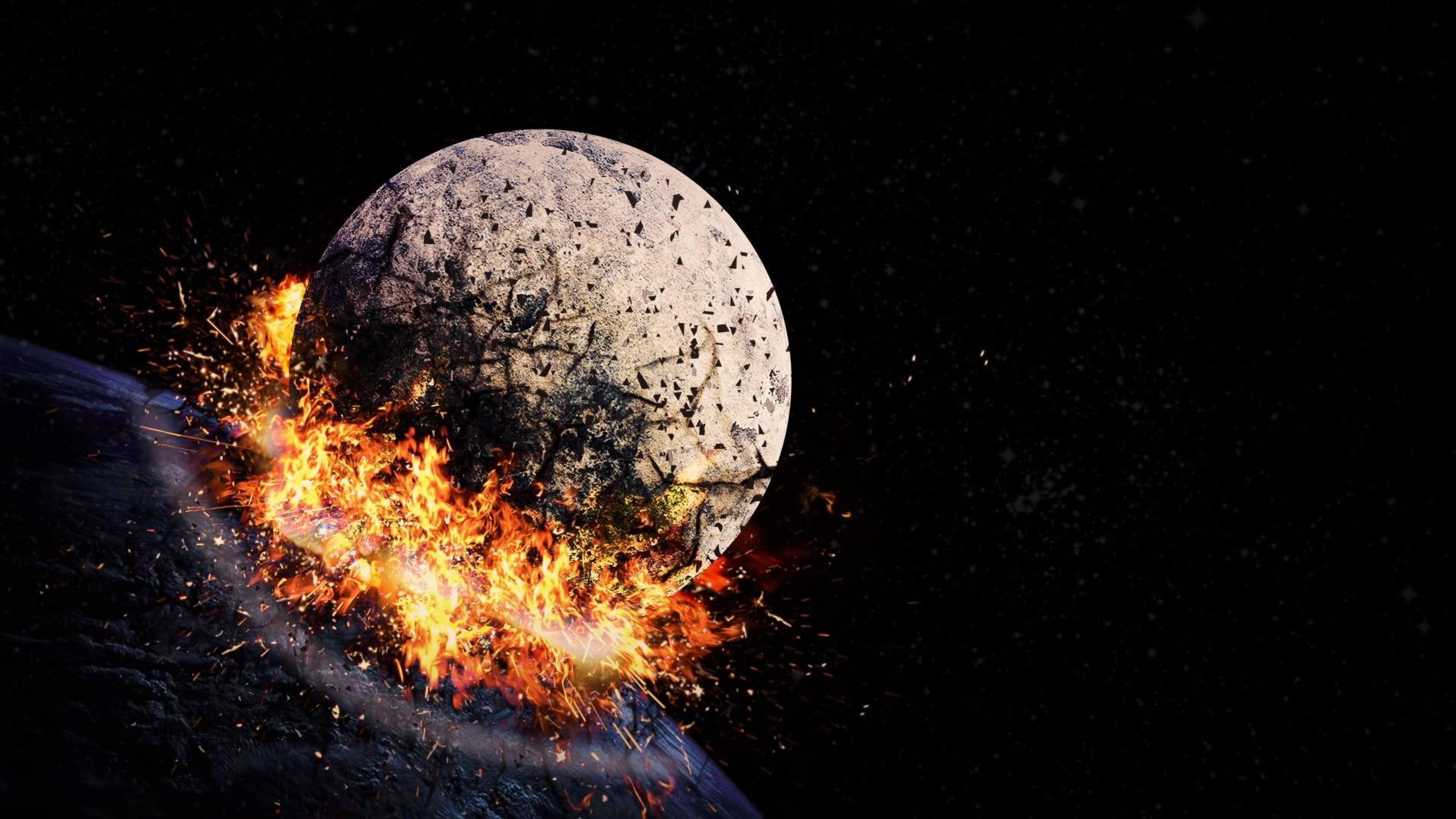 5120x2880 Resolution space, hit, explosion 5K Wallpaper - Wallpapers Den