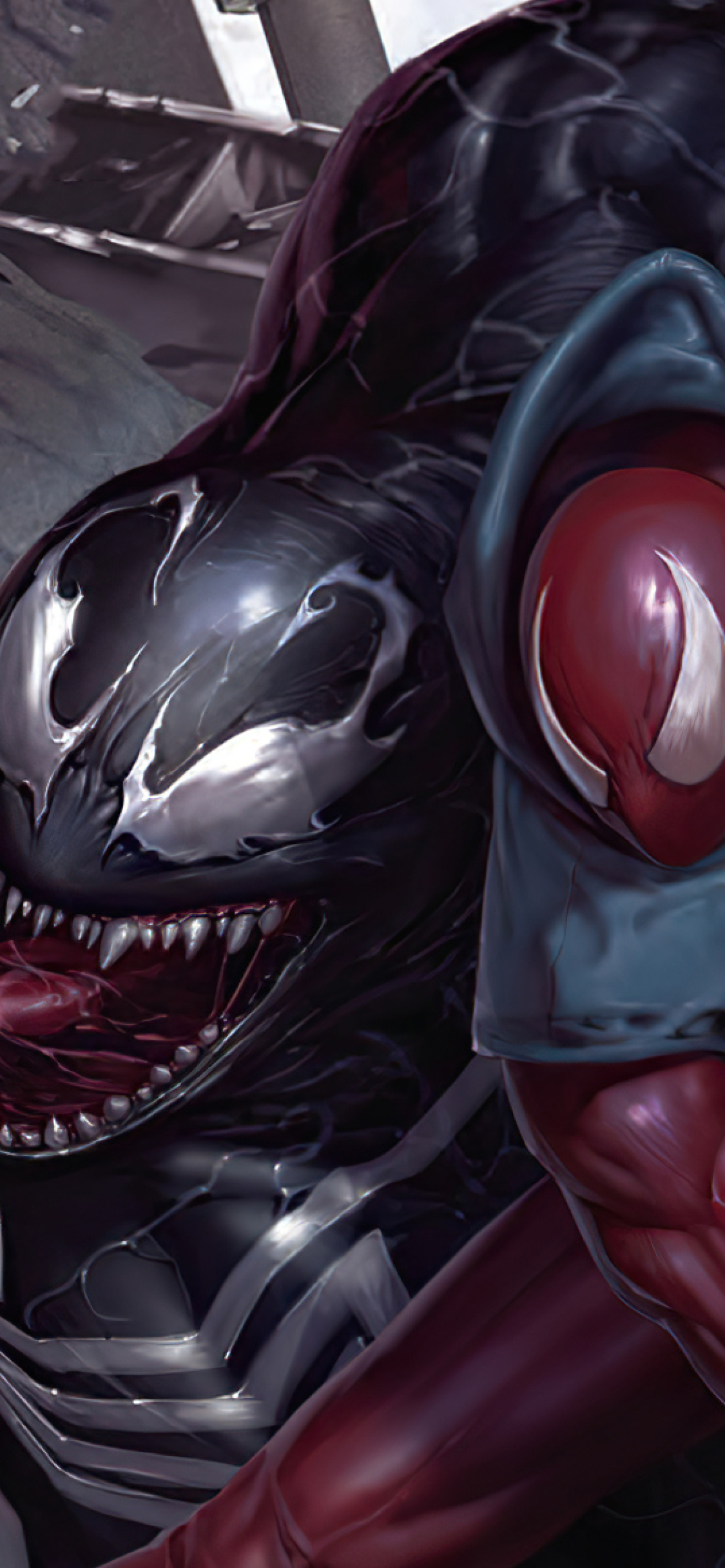 1125x2432 Resolution Spider-Man vs Venom Comic Art Marvel 1125x2432 ...
