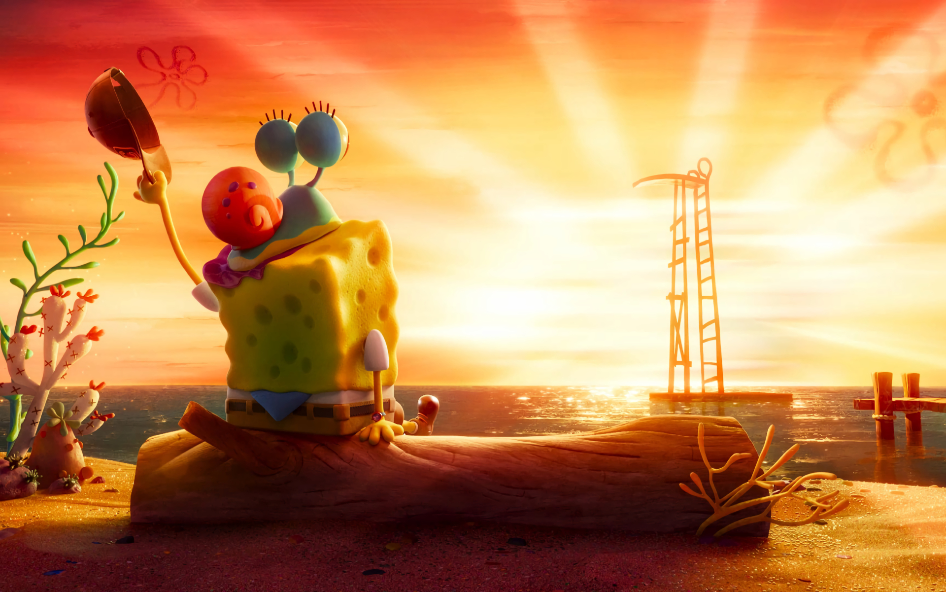 1920x1201 Resolution SpongeBob Near Sunset 1920x1201 Resolution ...