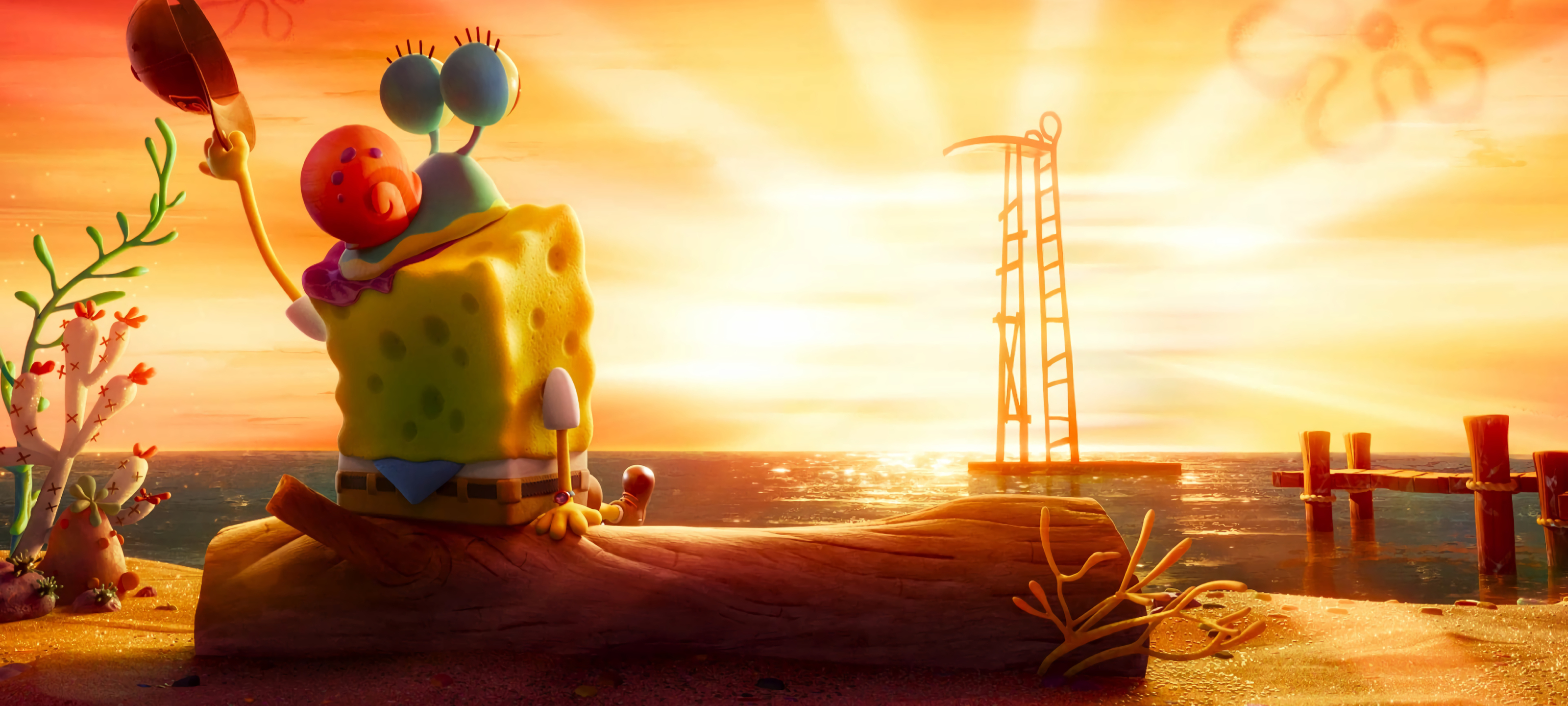 3200x1440 SpongeBob Near Sunset 3200x1440 Resolution Wallpaper, HD ...