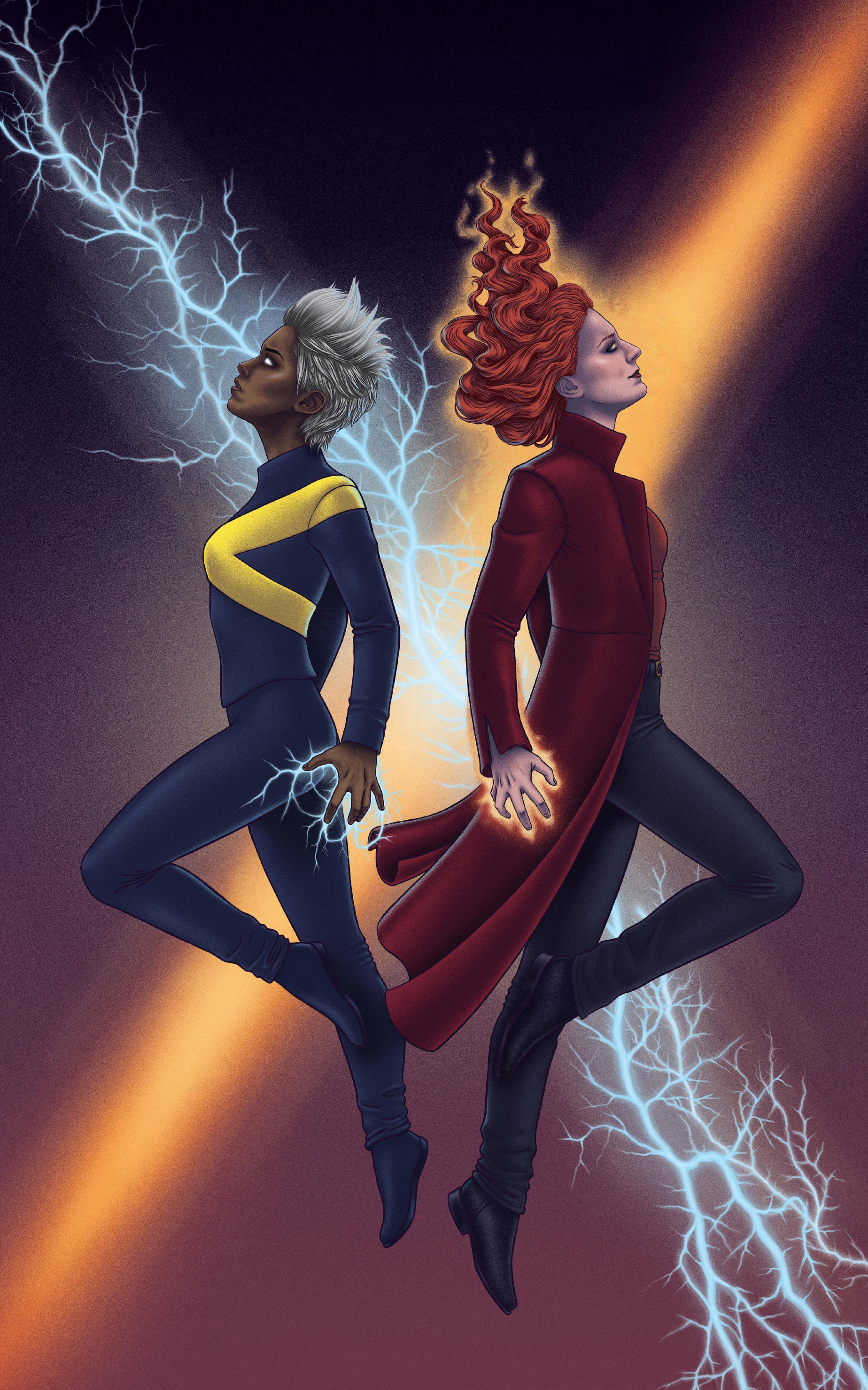 1848x2960 Storm and Jean Grey Dark Phoenix 1848x2960 Resolution ...