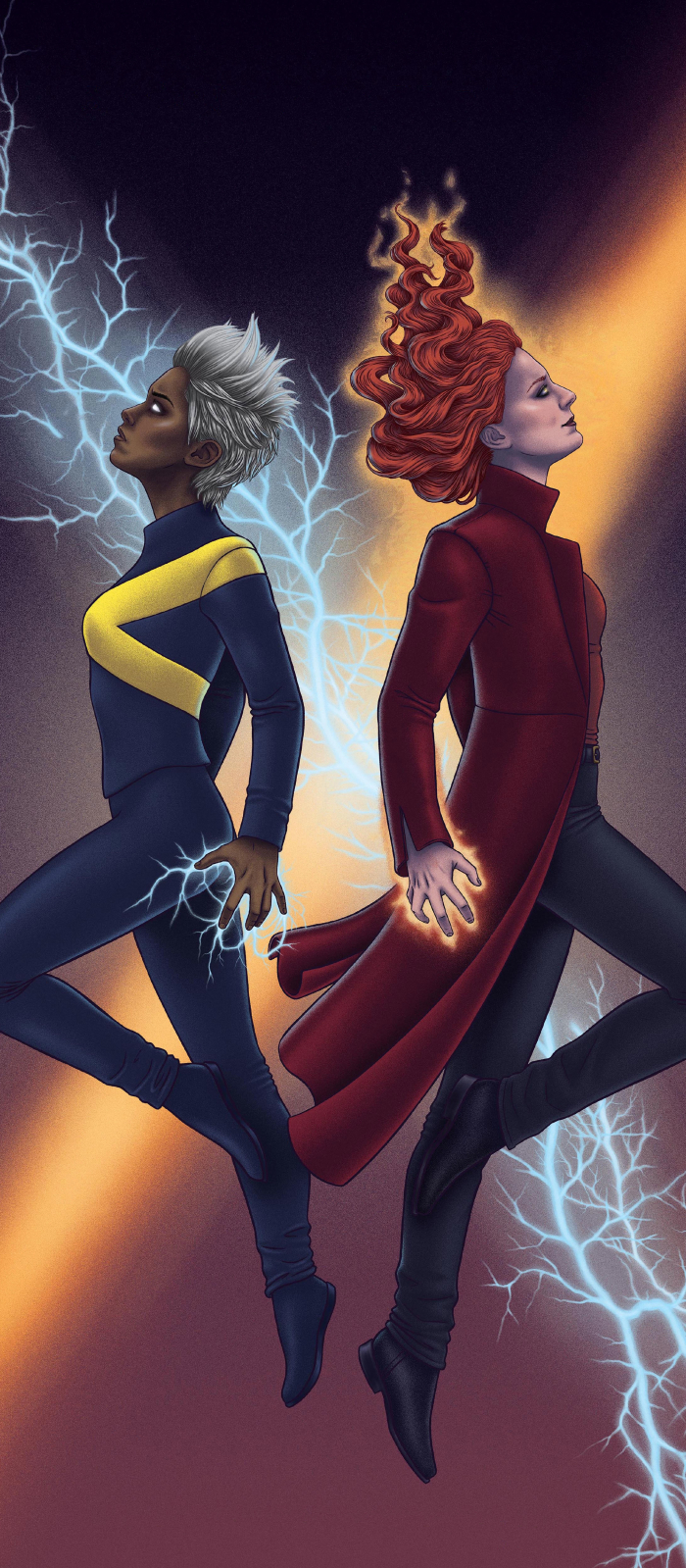 700x1600 Resolution Storm and Jean Grey Dark Phoenix 700x1600 ...