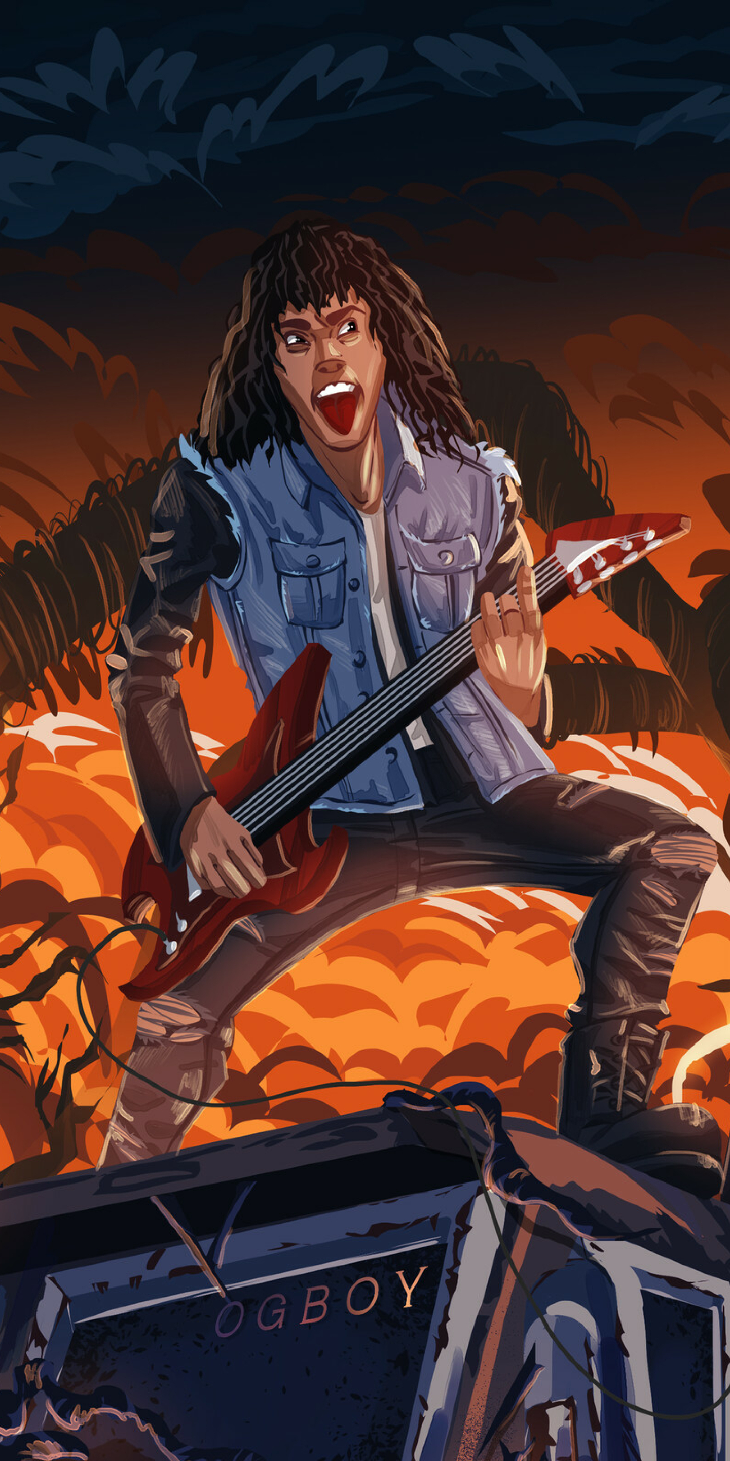 1440x2880 Resolution Stranger Things HD Upside Down Eddie Munson Art ...