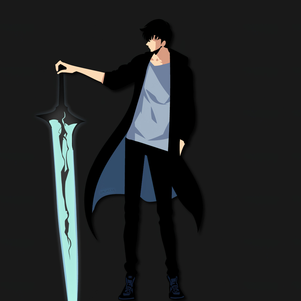 1024x1024 Resolution Sung Jin-Woo Cool Solo Leveling Minimal 1024x1024 ...