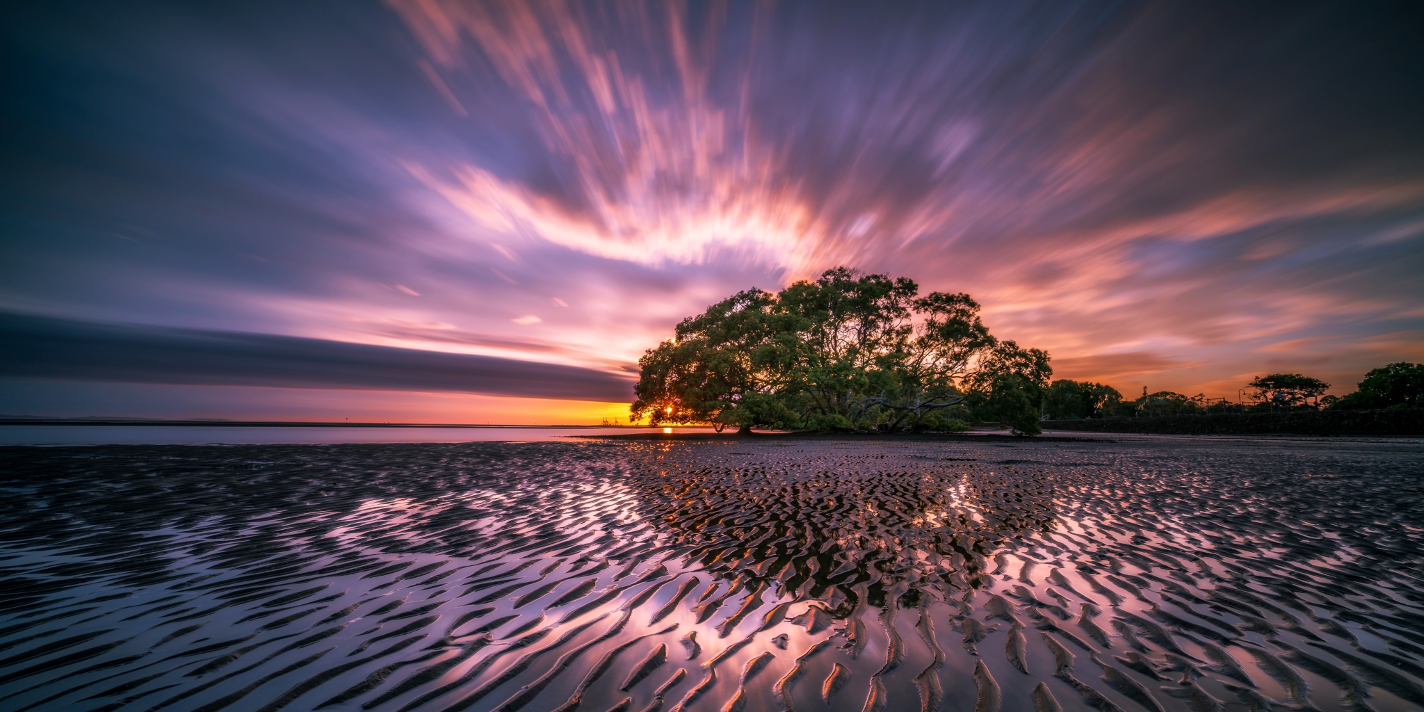 2048x1024 Resolution sunrise, ocean, sea 2048x1024 Resolution Wallpaper ...