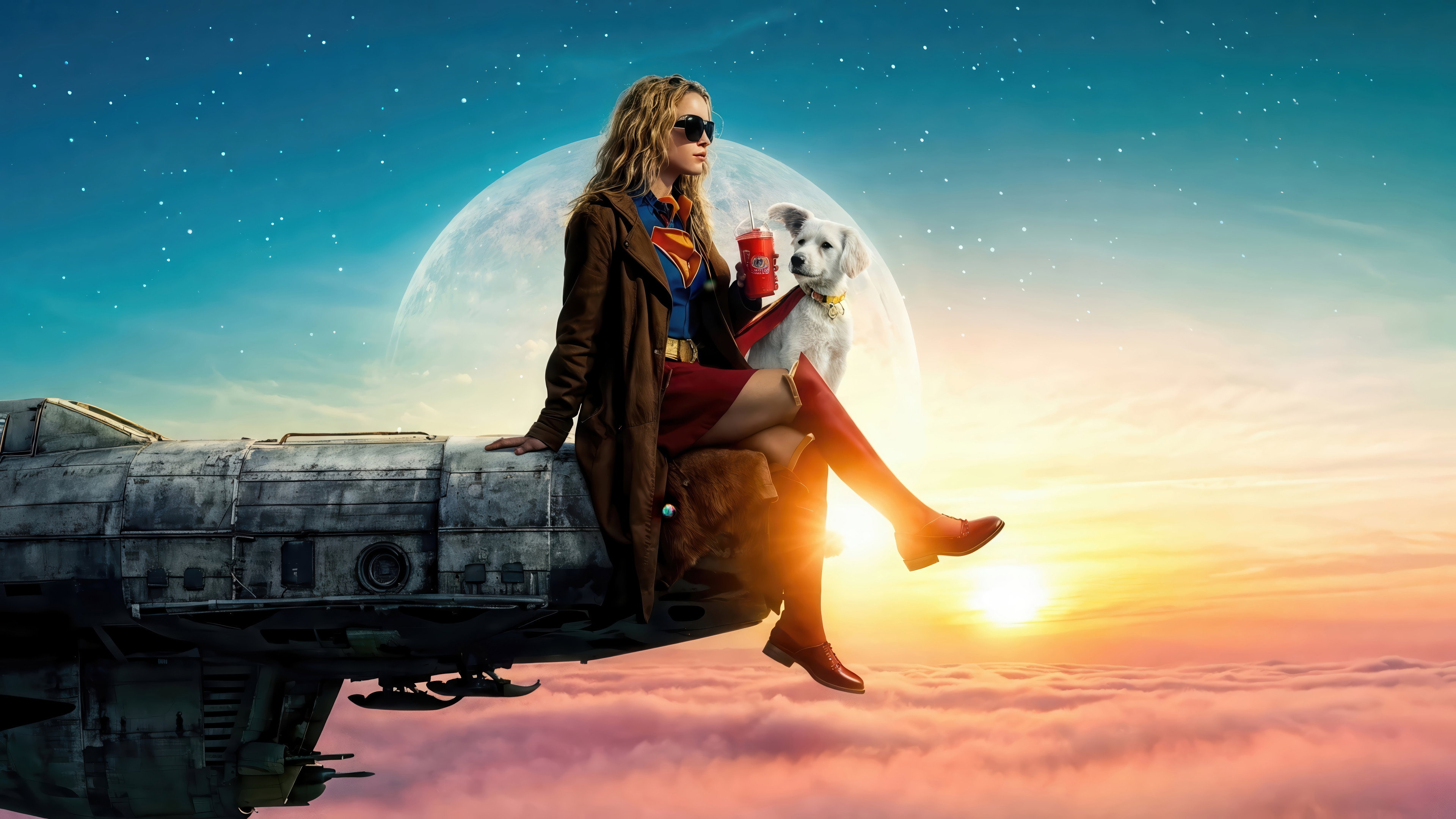 Supergirl Actress with Dog Wallpaper, HD Movies 4K Wallpapers, Images ...