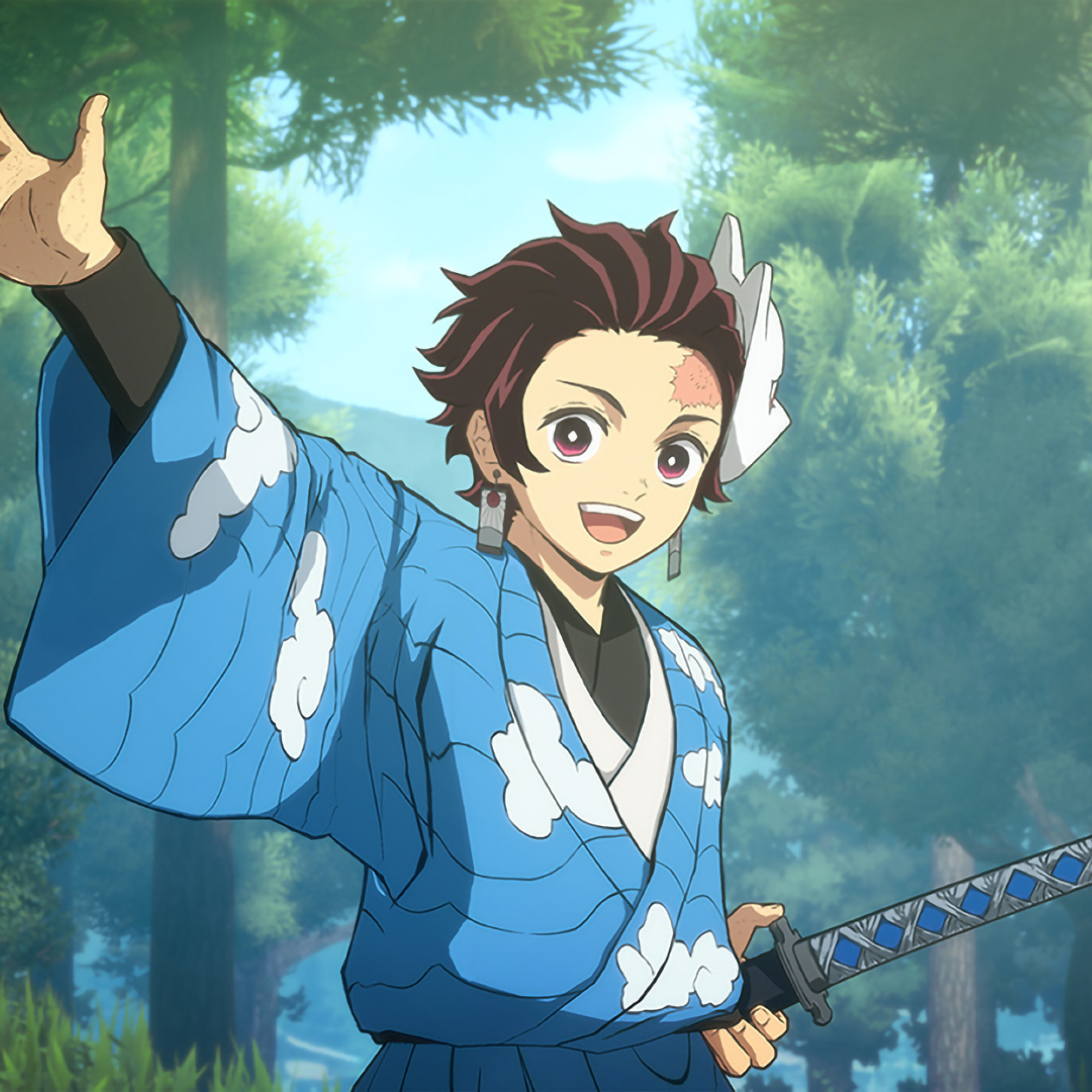 2000x2000 Resolution Tanjiro Kamado in Demon Slayer Kimetsu no Yaiba ...