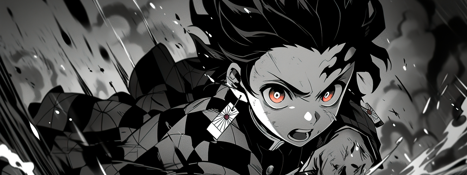 1600x600 Resolution Tanjiro Kamado Manga Art 1600x600 Resolution ...