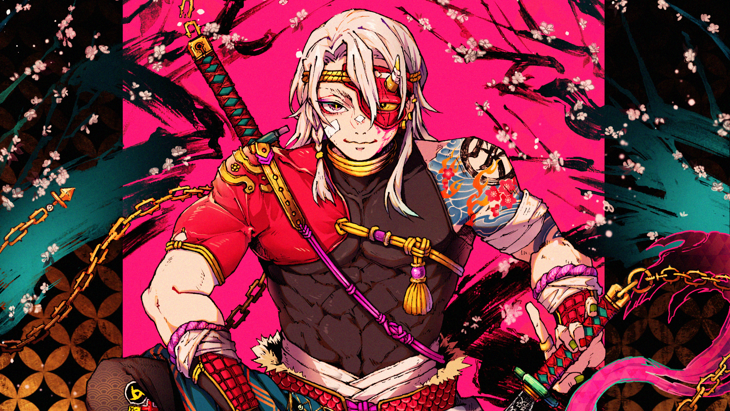 3072x1728 Tengen Uzui Cool Demon Slayer 3072x1728 Resolution Wallpaper ...