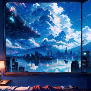 300x300 Resolution The City Landscape View HD Anime Art 300x300 ...