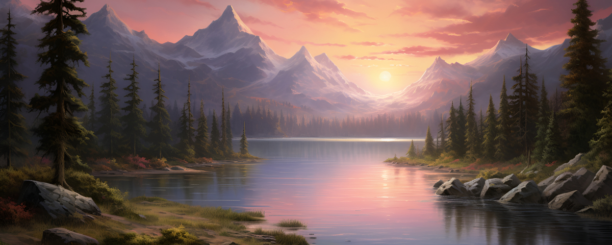 1200x480 Resolution The Mountain Lake HD Digital Aesthetic Art 1200x480 ...