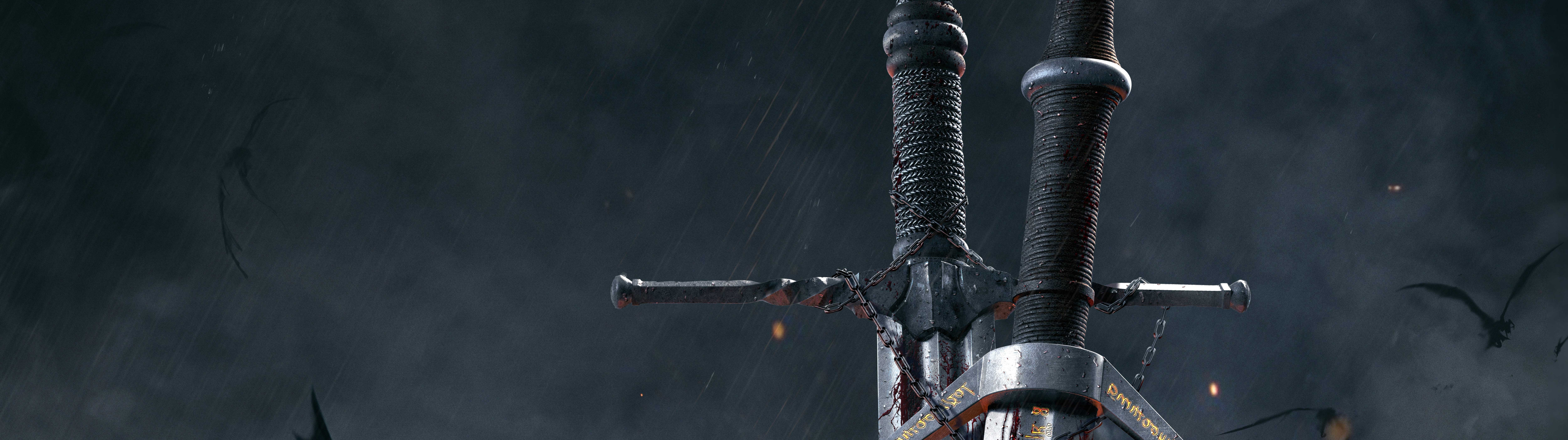 7689x2160 Resolution The Witcher 3 Wild Hunt Sword 7689x2160 Resolution ...