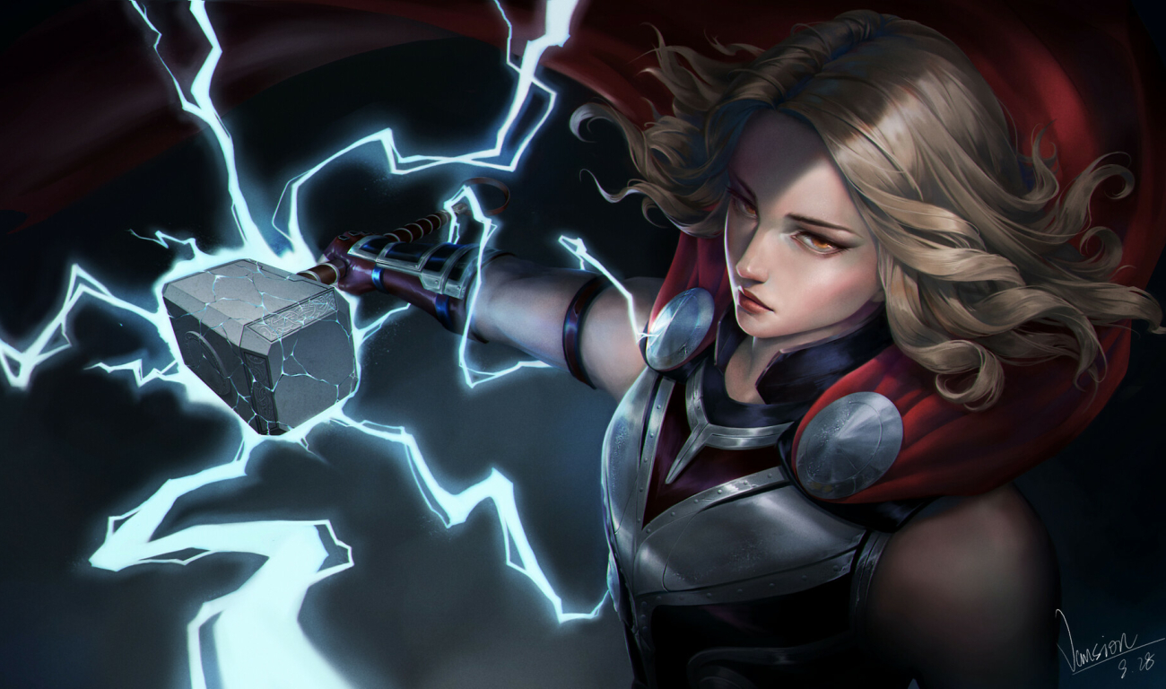 1300x768 Resolution Thor Love and Thunder HD Mighty Thor Fan Art ...