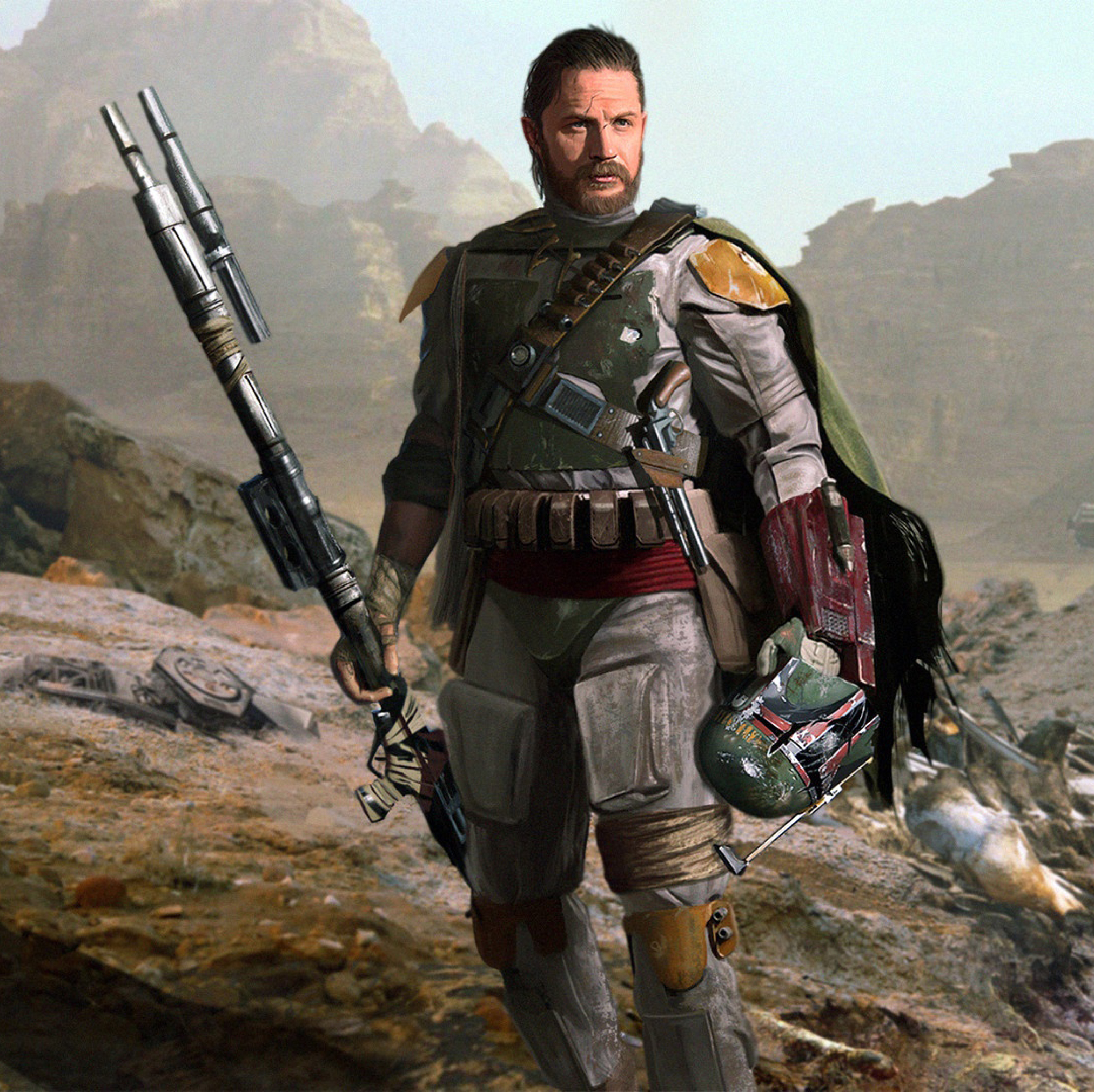2025x2022 Resolution Tom Hardy as Boba Fett Bounty Hunter 2025x2022 ...