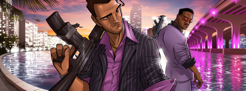 851x315 Resolution tommy vercetti, grand theft auto, vice city 851x315 ...