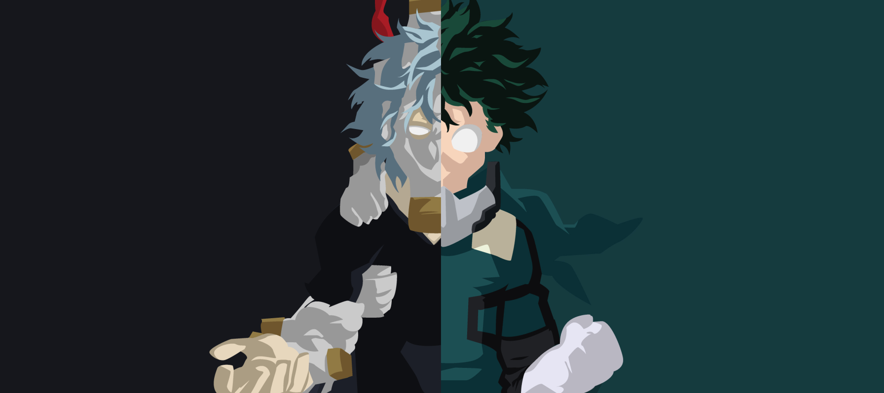 1792x798 Resolution Tomura Shigaraki x Izuku Midoriya My Hero Academia ...