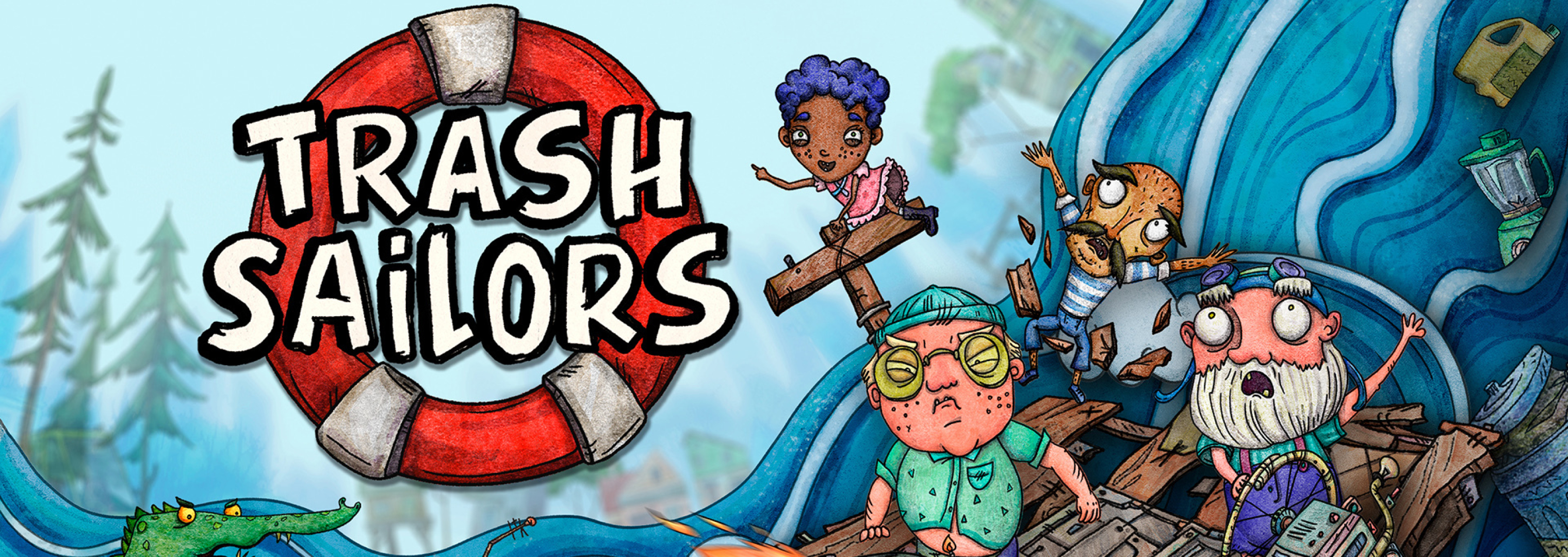 3040x1080 Resolution Trash Sailors Video Game 3040x1080 Resolution ...