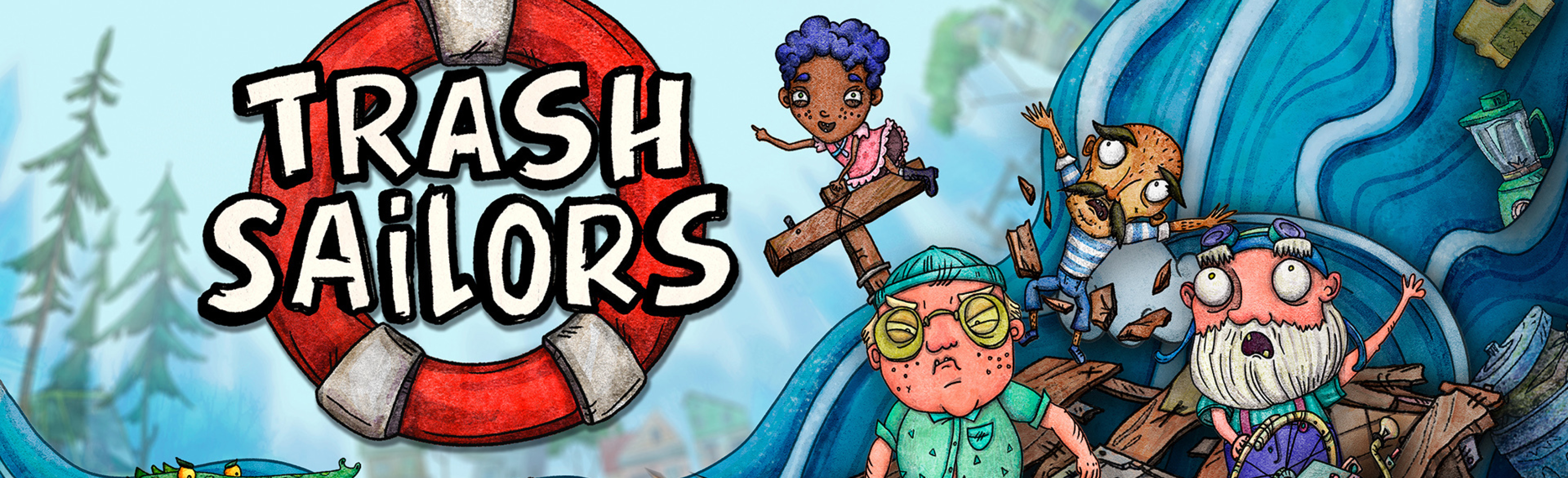 3540x1080 Resolution Trash Sailors Video Game 3540x1080 Resolution ...