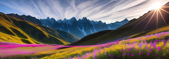 680x240 Resolution Valley of Flower AI Art 680x240 Resolution Wallpaper ...