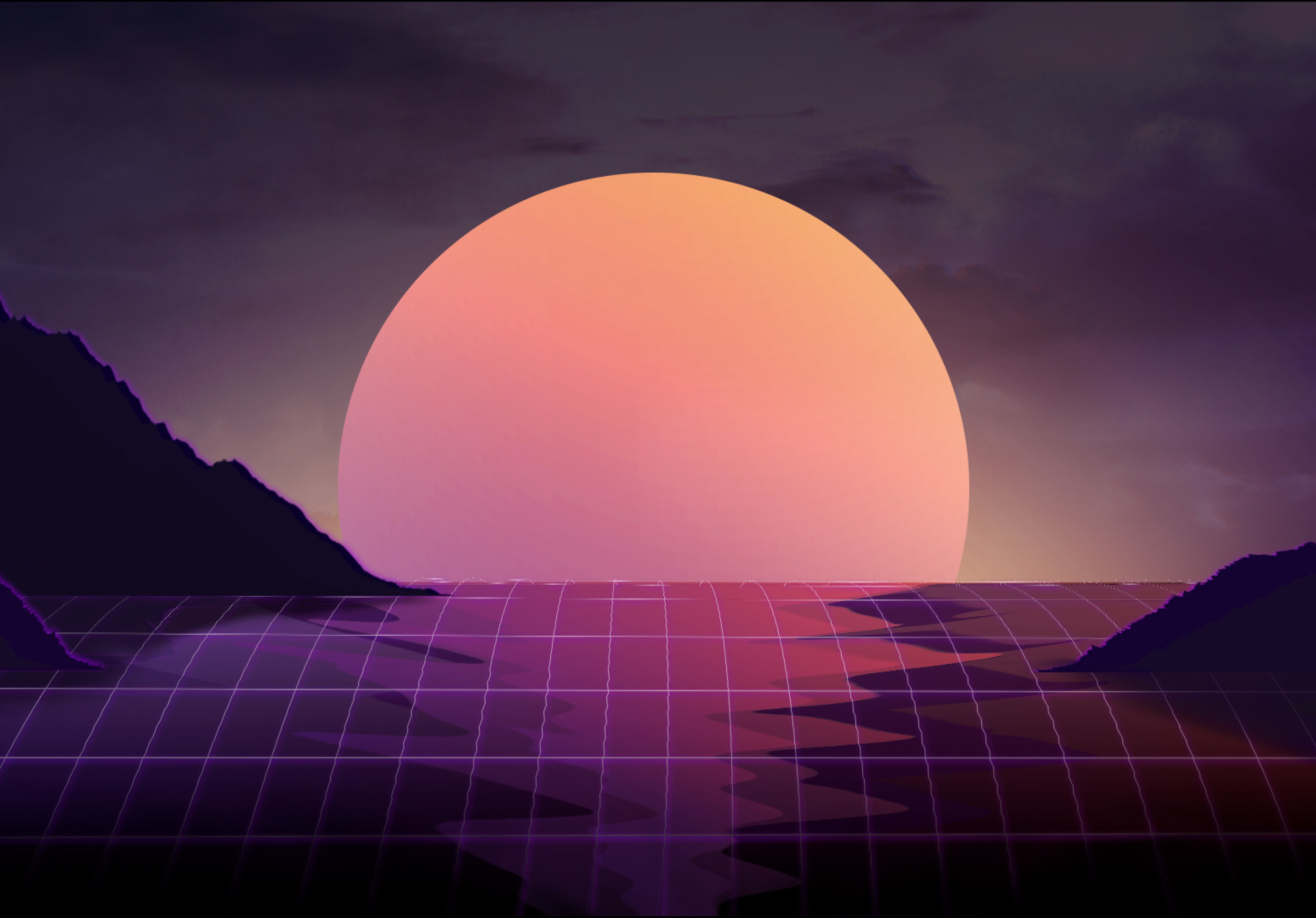 3440x2400 Resolution Vapor Wave Sunset 3440x2400 Resolution Wallpaper ...
