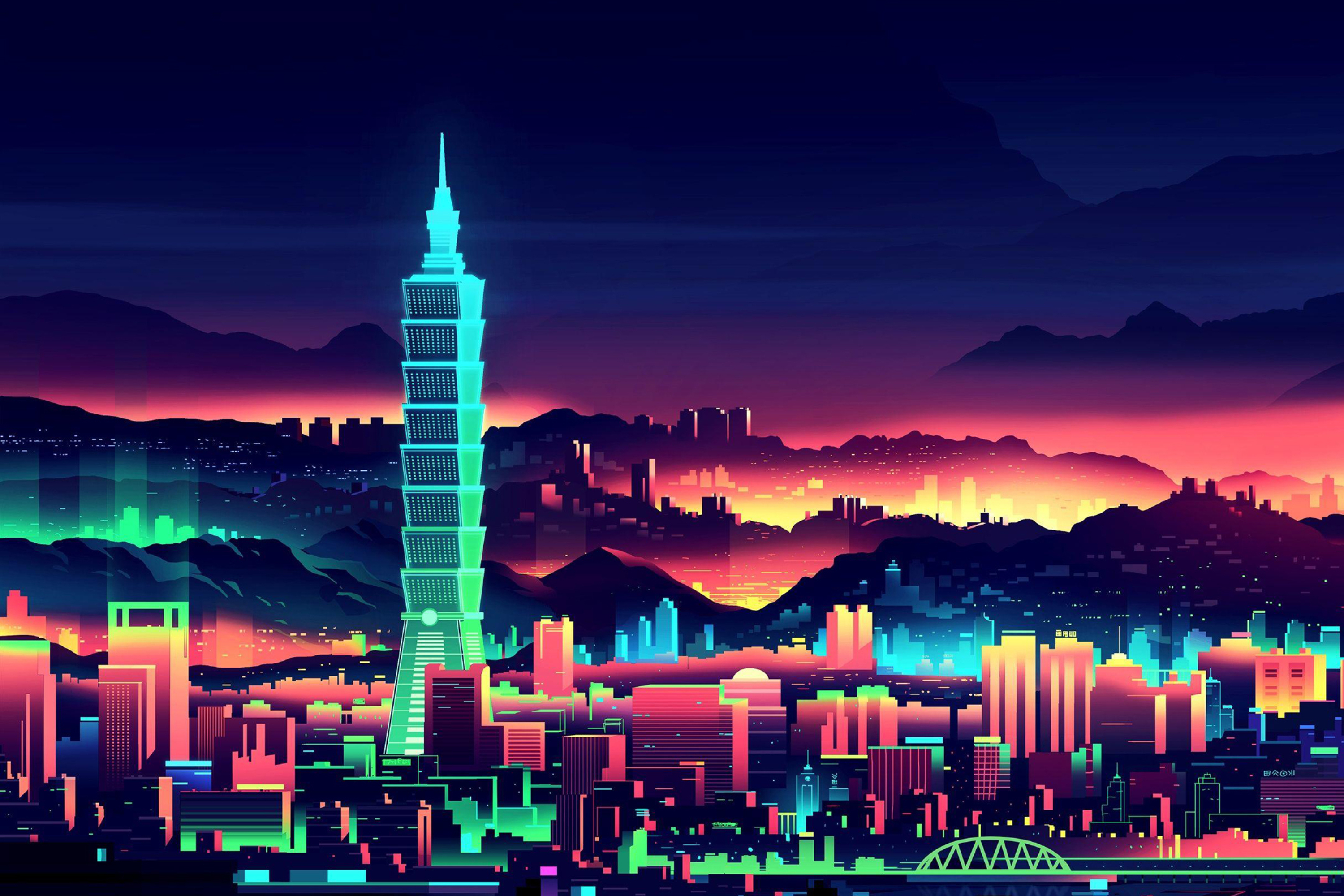 3000x2000 Resolution Vaporwave City Night 3000x2000 Resolution ...