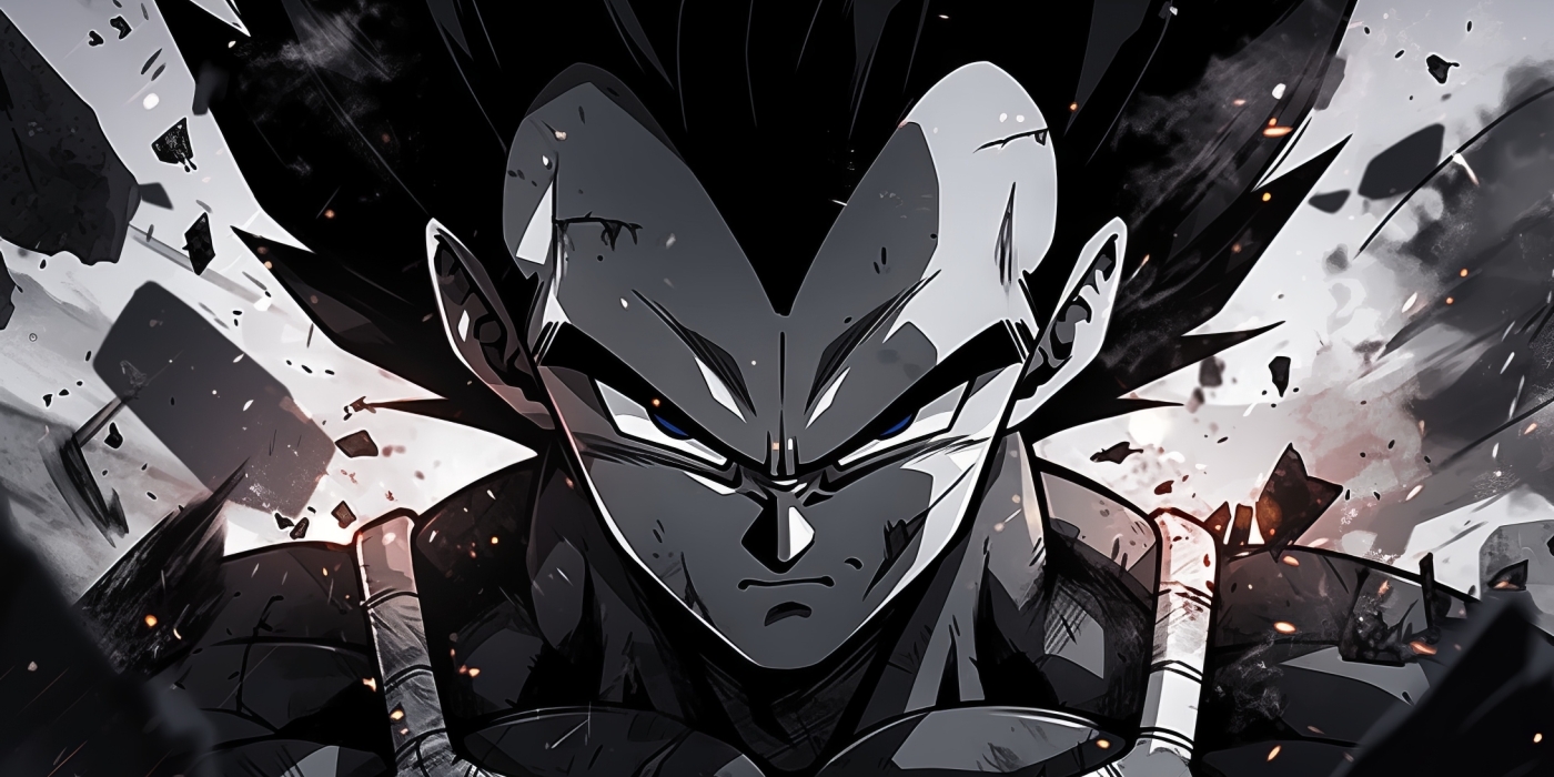 1400x700 Resolution Vegeta Black and White Manga 1400x700 Resolution ...