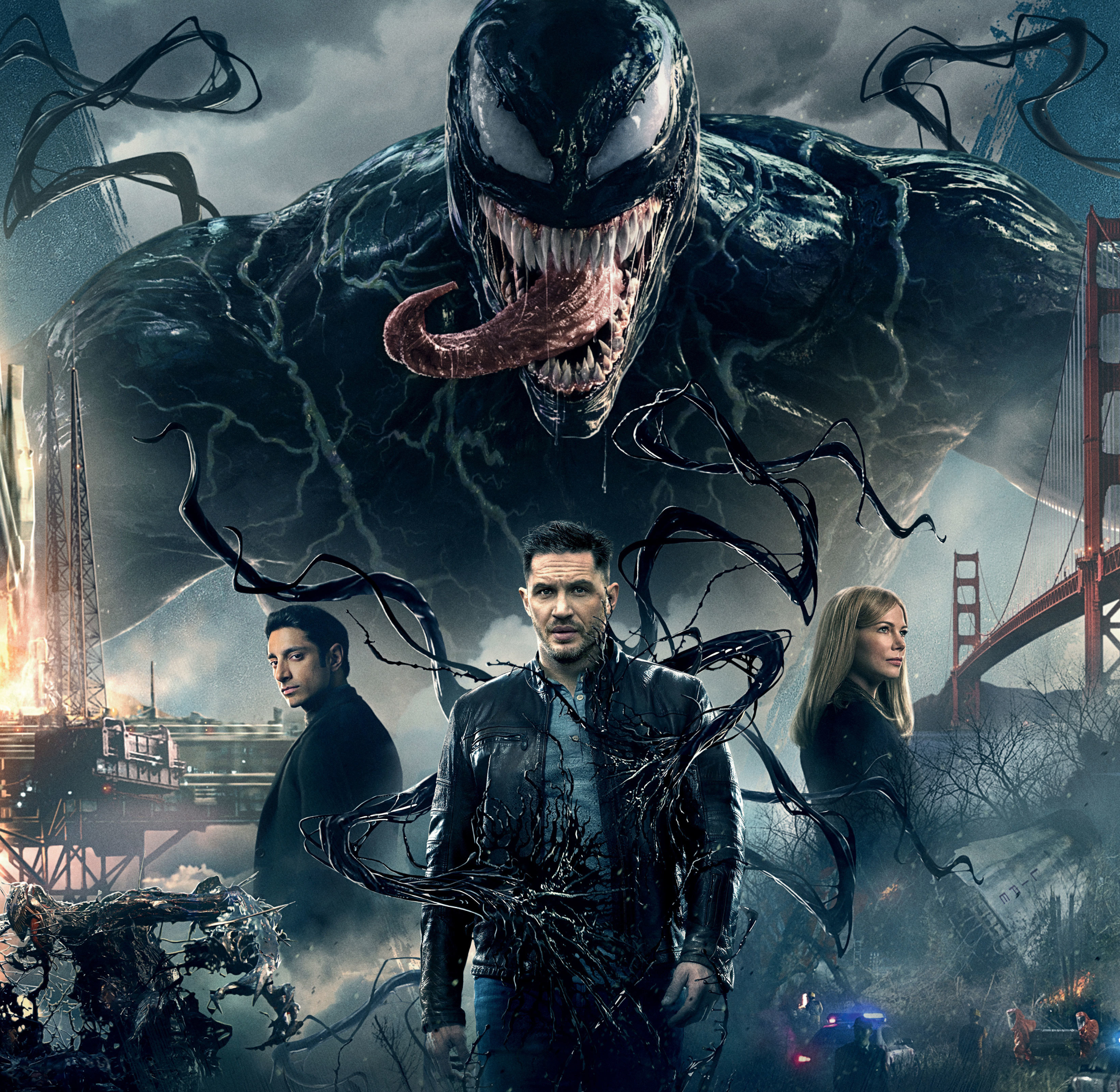 2460x2400 Venom (2018) Promotional Art with Riz Ahmed, Tom Hardy and ...
