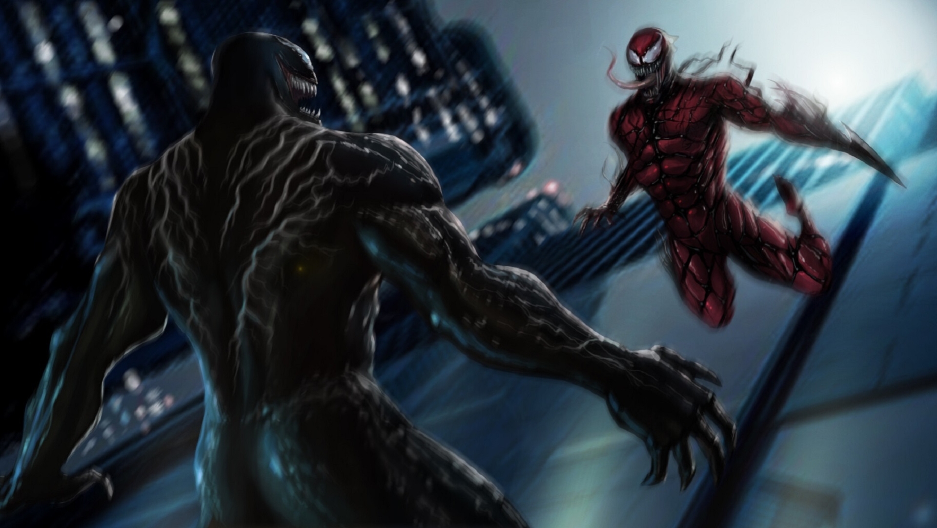 1920x1081 Resolution Venom vs Carnage Movie Concept Art 1920x1081 ...