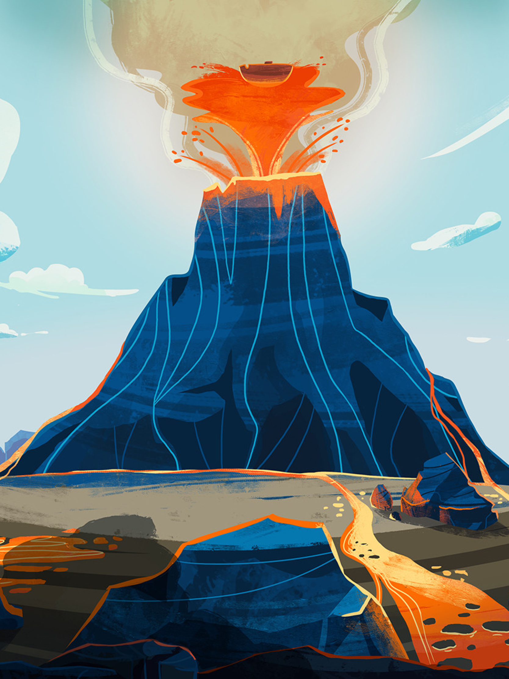 1668x2226 Volcano Art 1668x2226 Resolution Wallpaper, HD Artist 4K ...