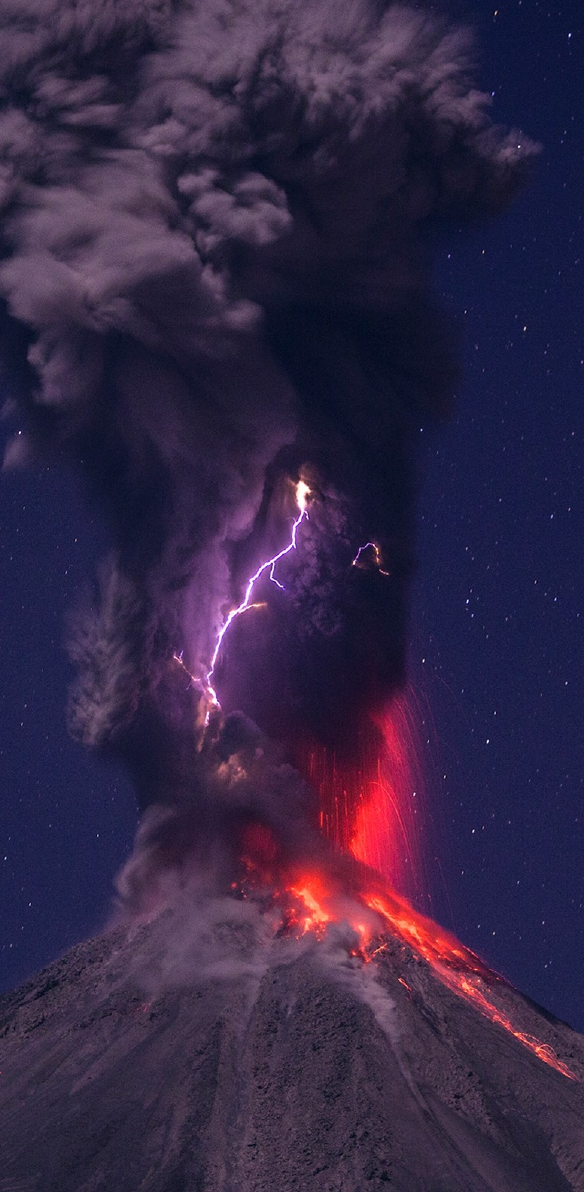 1176x2400 Resolution volcano, eruption, lightning 1176x2400 Resolution ...