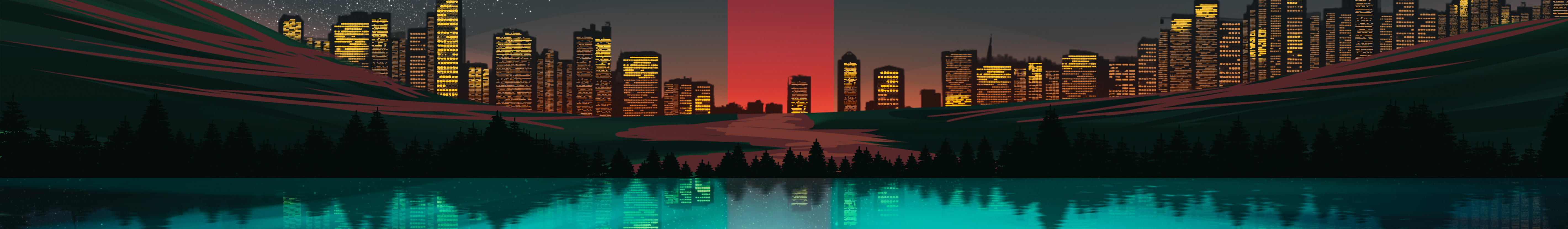 5680x832 Resolution Walking to Dream City 4K Night Reflection 5680x832 ...