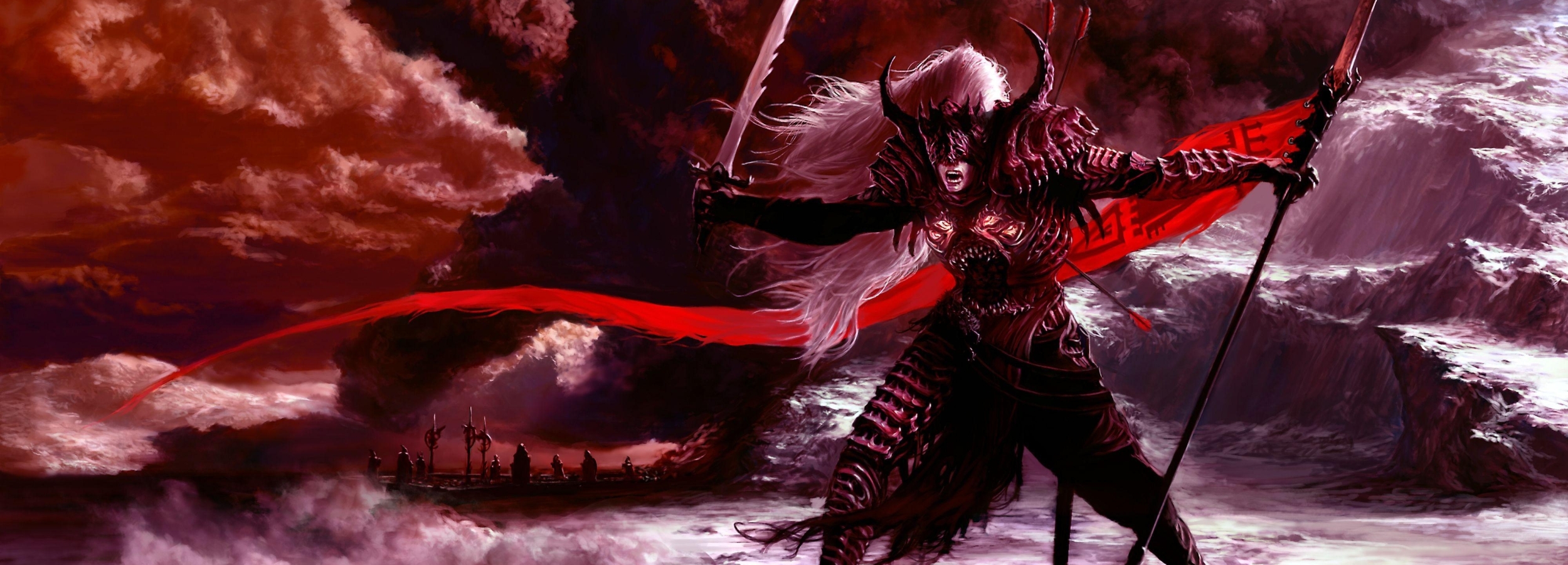 2500x900 warrior, weapon, posture 2500x900 Resolution Wallpaper, HD ...