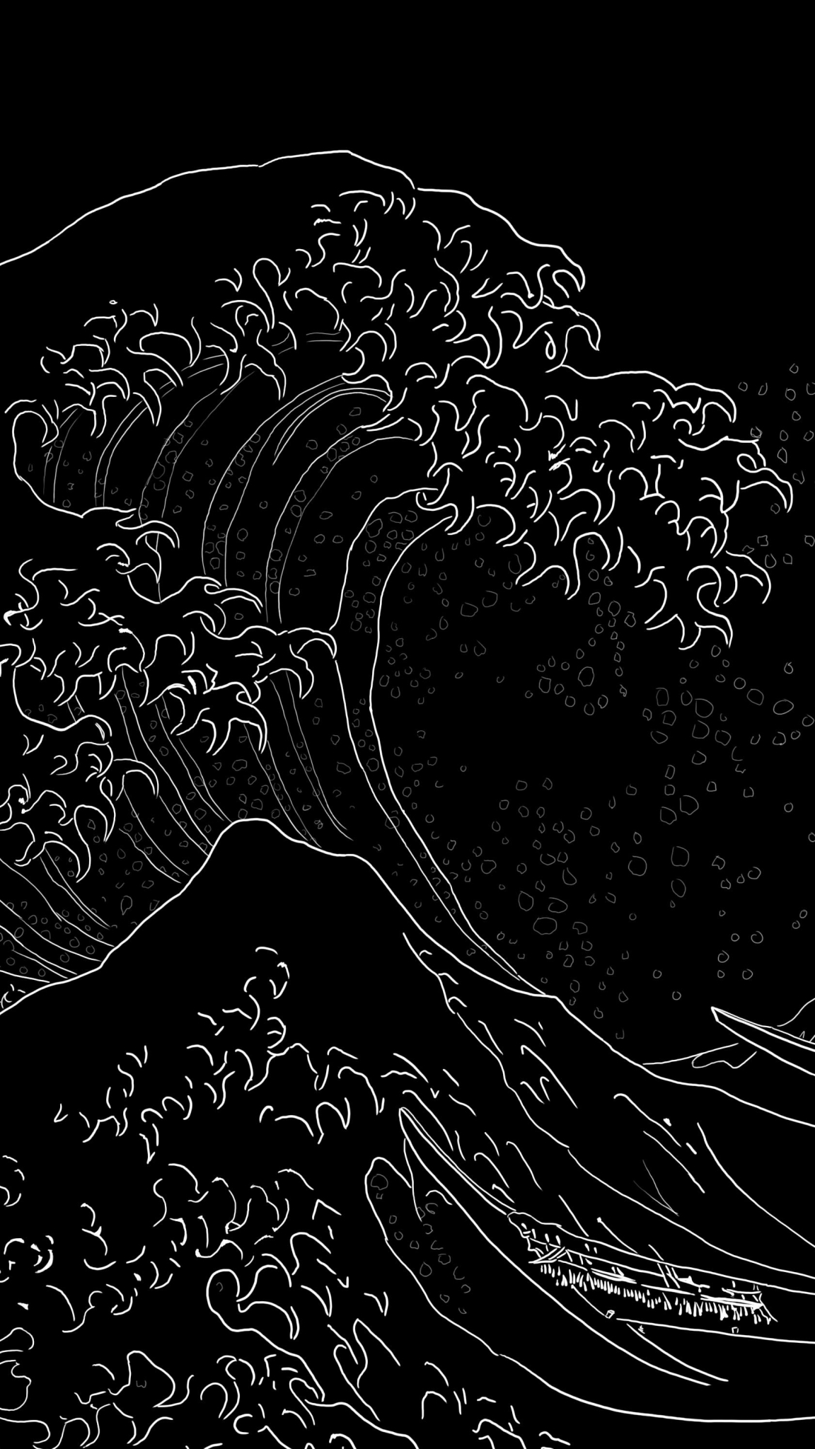 1152x2048 Resolution Wave of Kanagawa Minimal 4K 1152x2048 Resolution ...