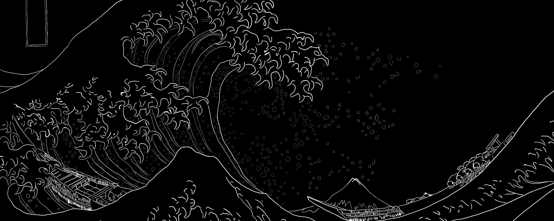 1920x768 Resolution Wave of Kanagawa Minimal 4K 1920x768 Resolution ...
