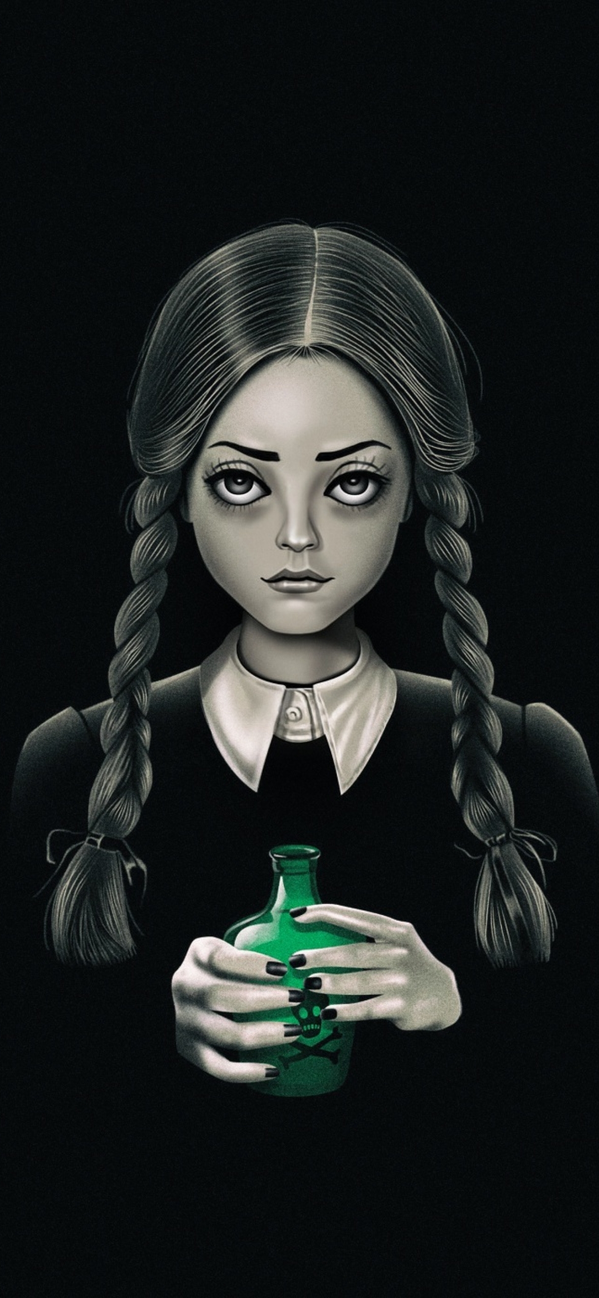 1179x2556 Resolution Wednesday Addams Artwork 1179x2556 Resolution ...
