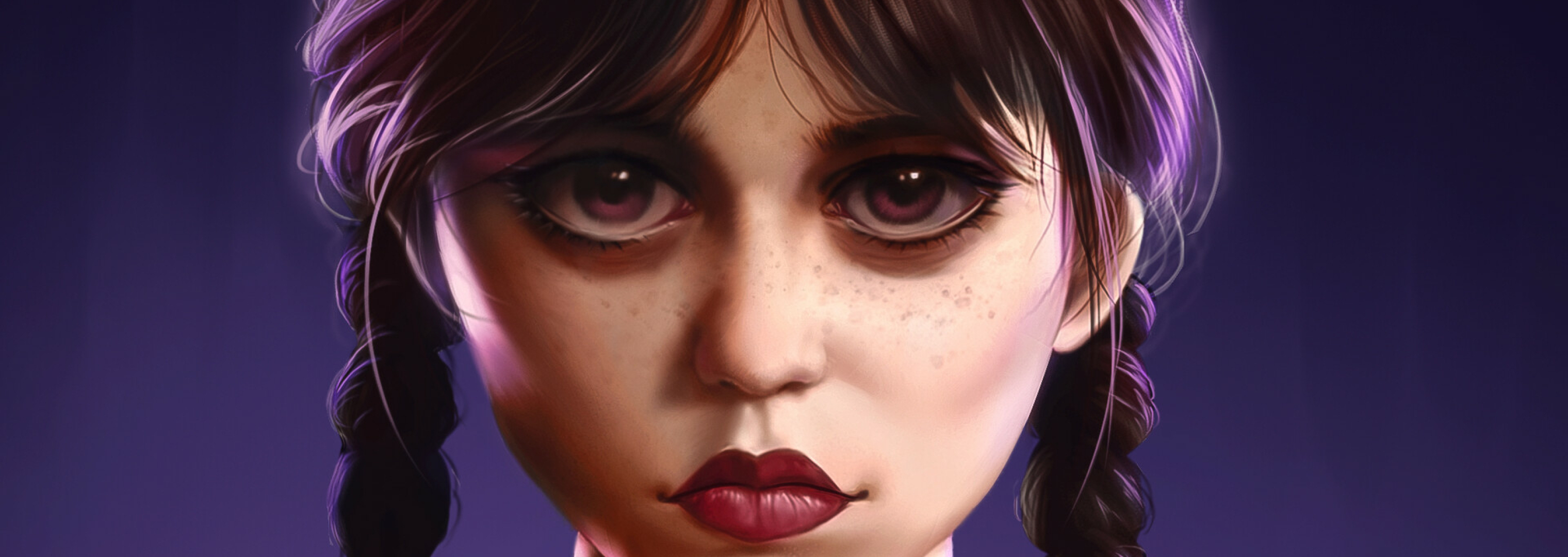 3040x1080 Resolution Wednesday Addams Digital Portrait 3040x1080 ...