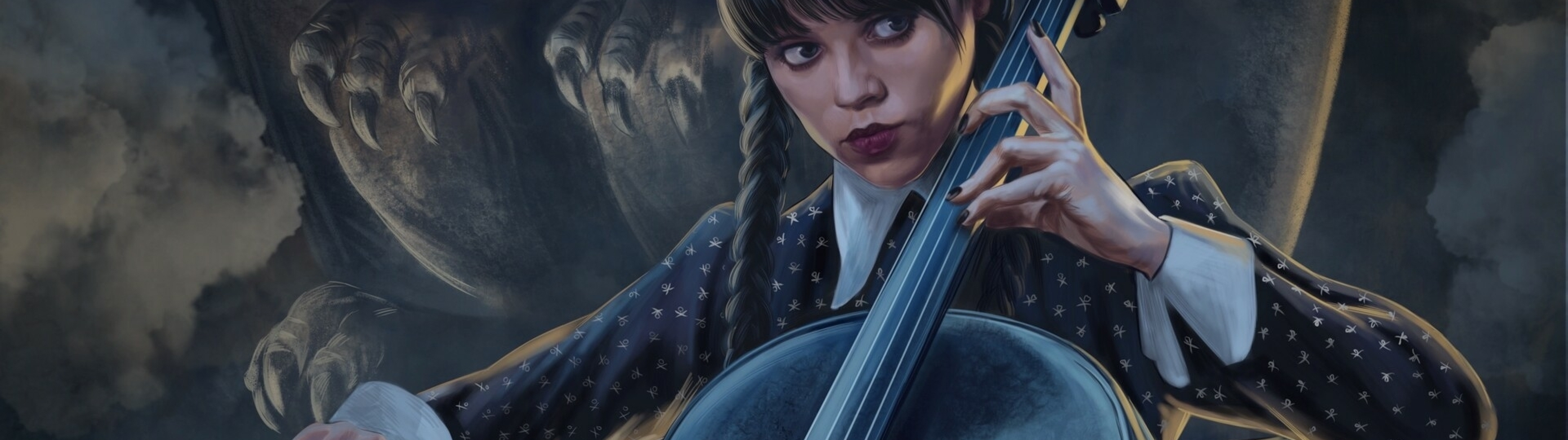 3840x1080 Resolution Wednesday Addams Season 1 Digital 3840x1080 ...