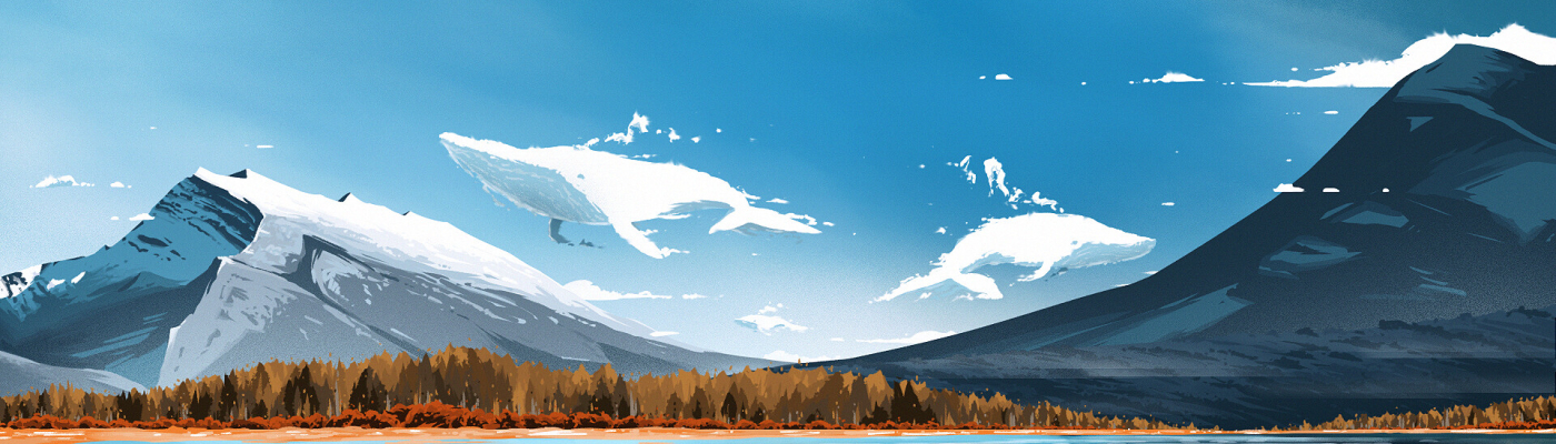 1400x400 Resolution Whale Clouds Digital Art 1400x400 Resolution ...