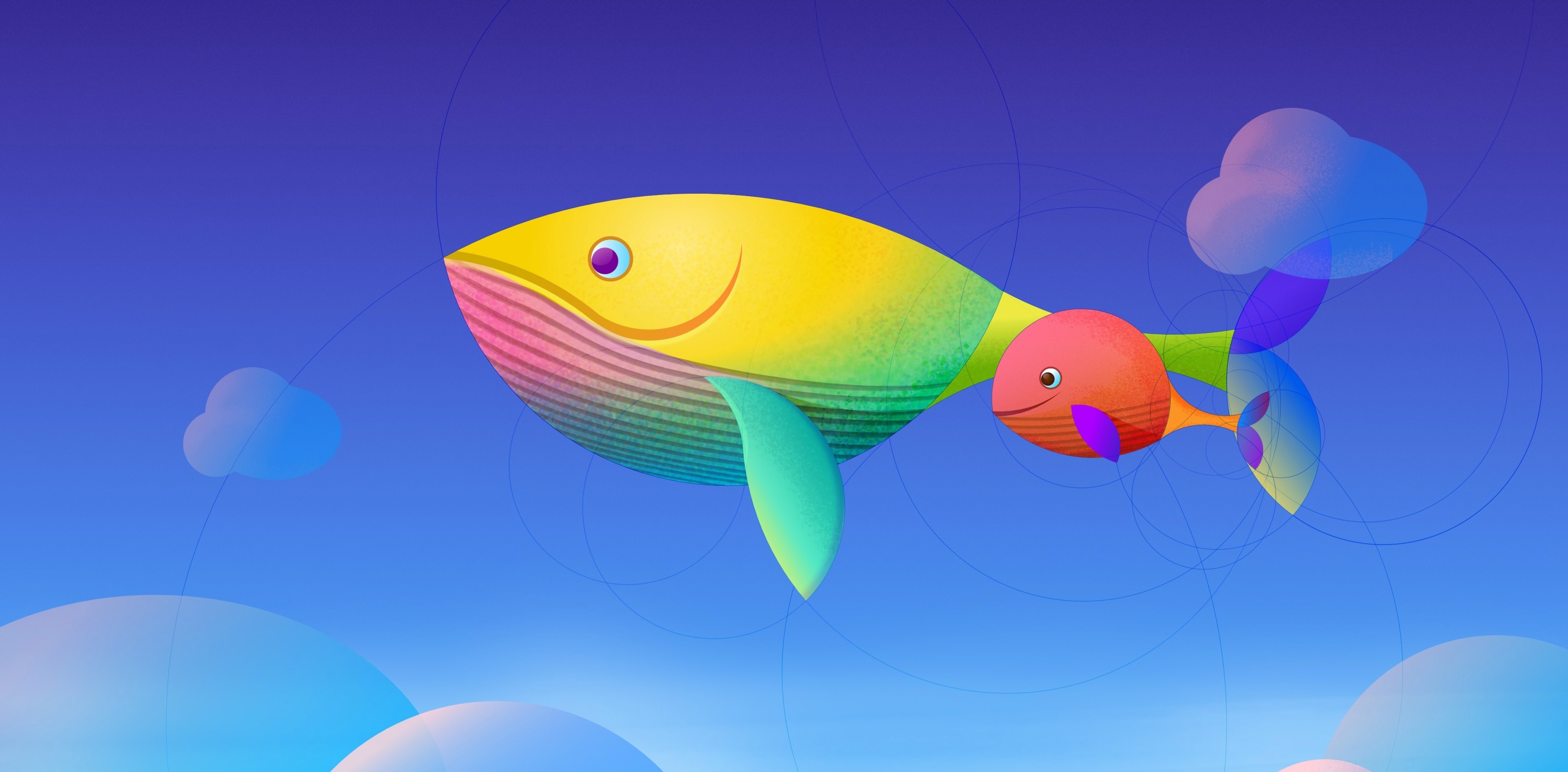 5120x2520 Resolution Whale Fish Drawing Art 5120x2520 Resolution ...