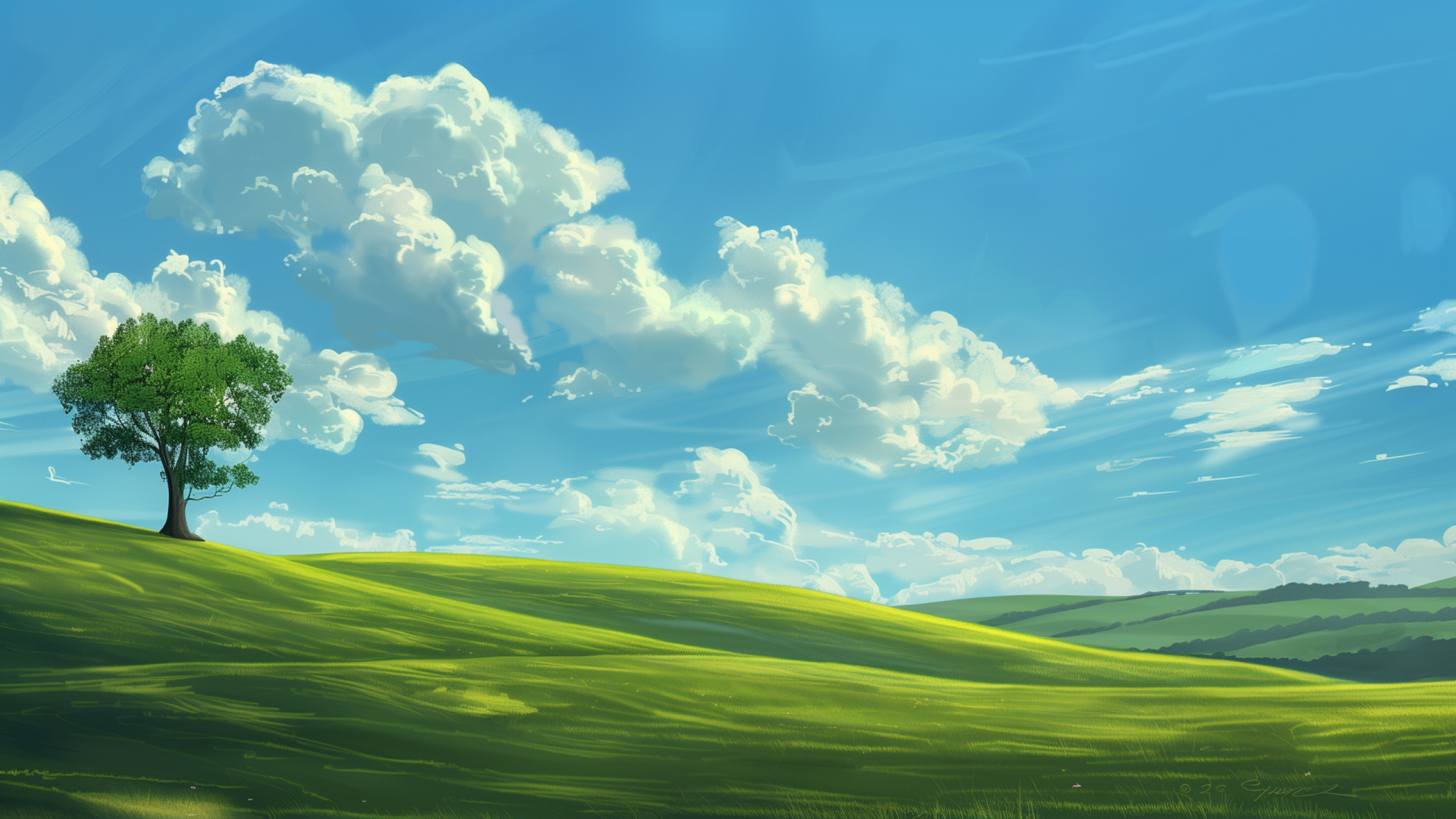 2560x1440 Resolution Windows XP x 11 Anime Style Digital Art 1440P ...