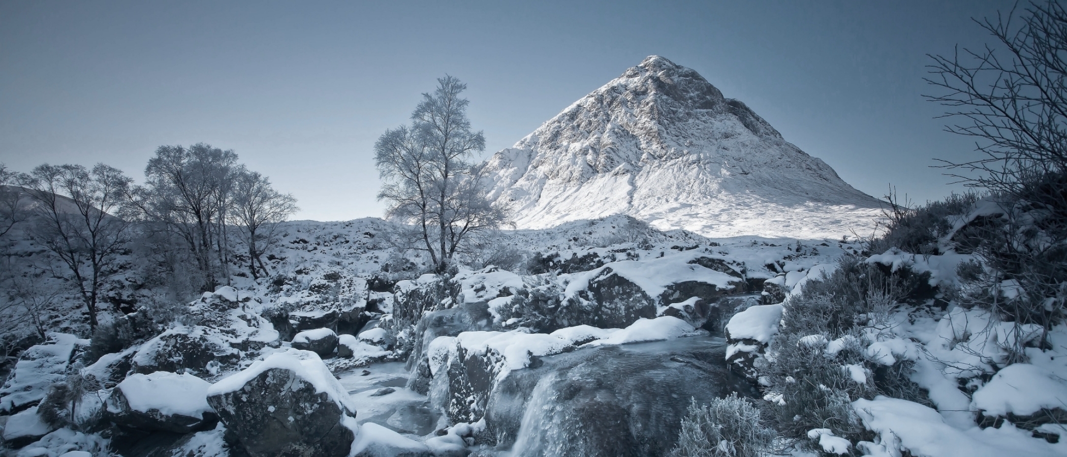2100x900 Resolution Winter Mountain and River 2100x900 Resolution ...