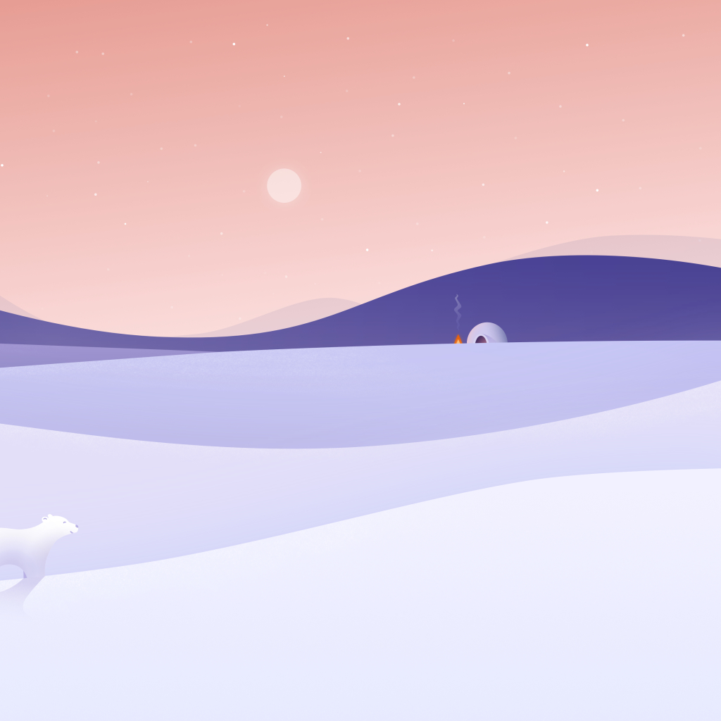1024x1024 Winter Night Minimalist 4K 1024x1024 Resolution Wallpaper, HD ...