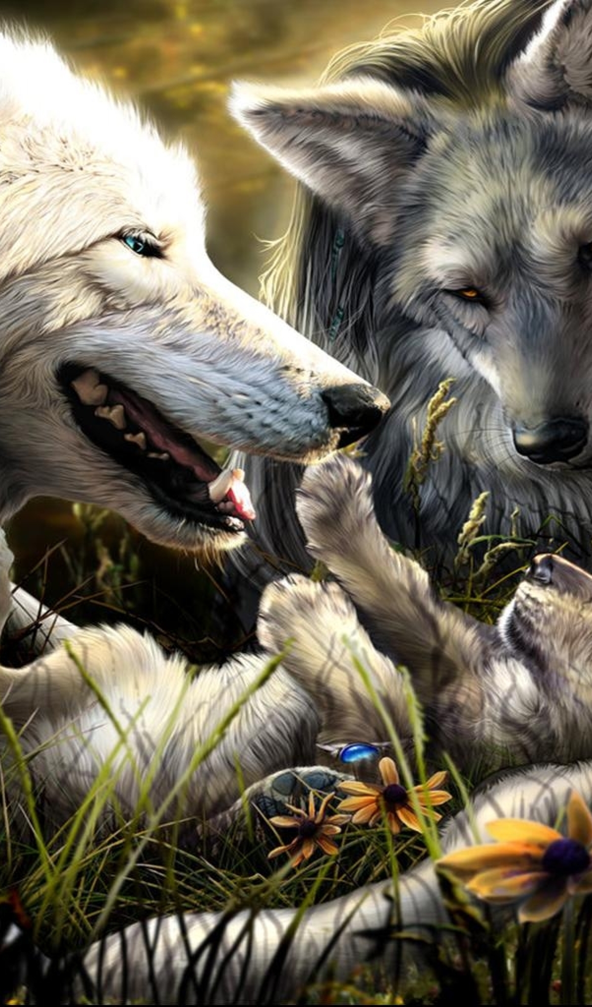 1200x2040 Resolution wolves, family, birth 1200x2040 Resolution ...