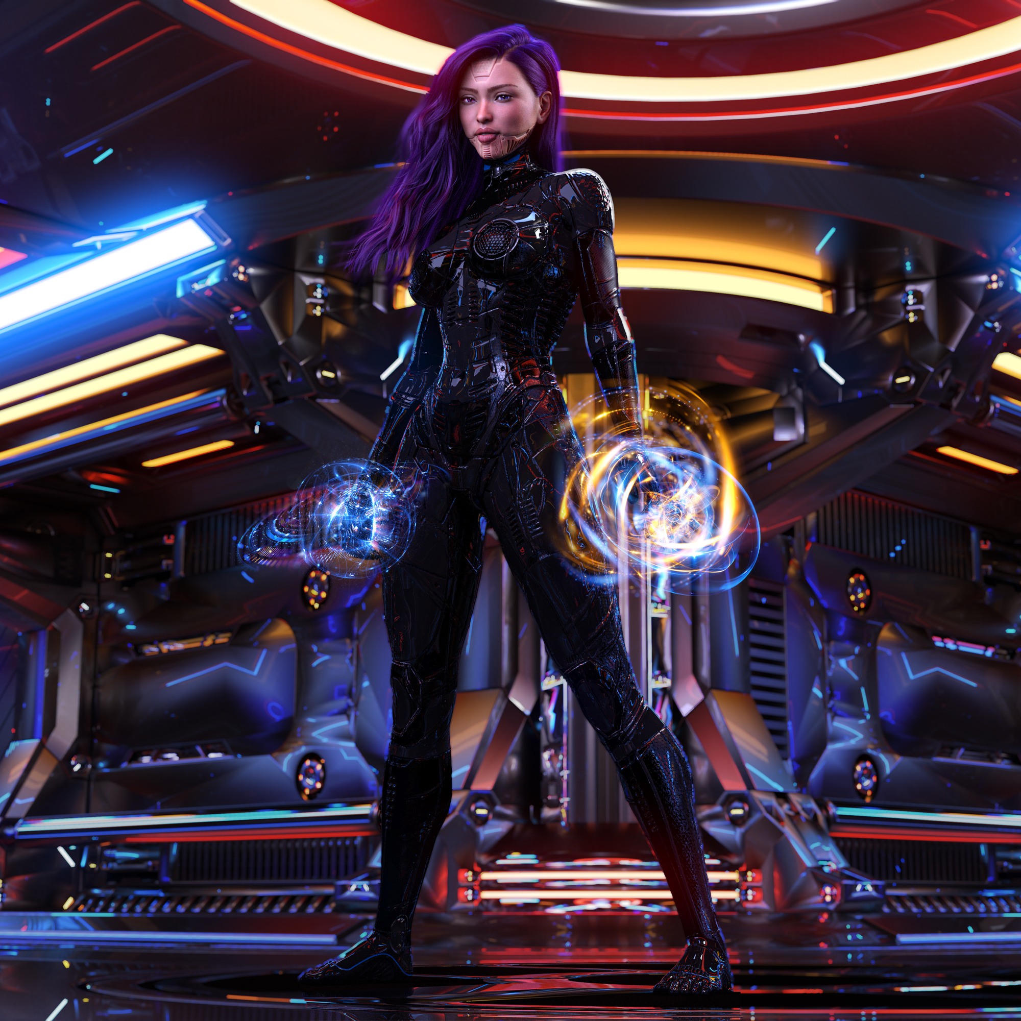 2000x2000 Resolution Woman Cyberpunk 2000x2000 Resolution Wallpaper ...