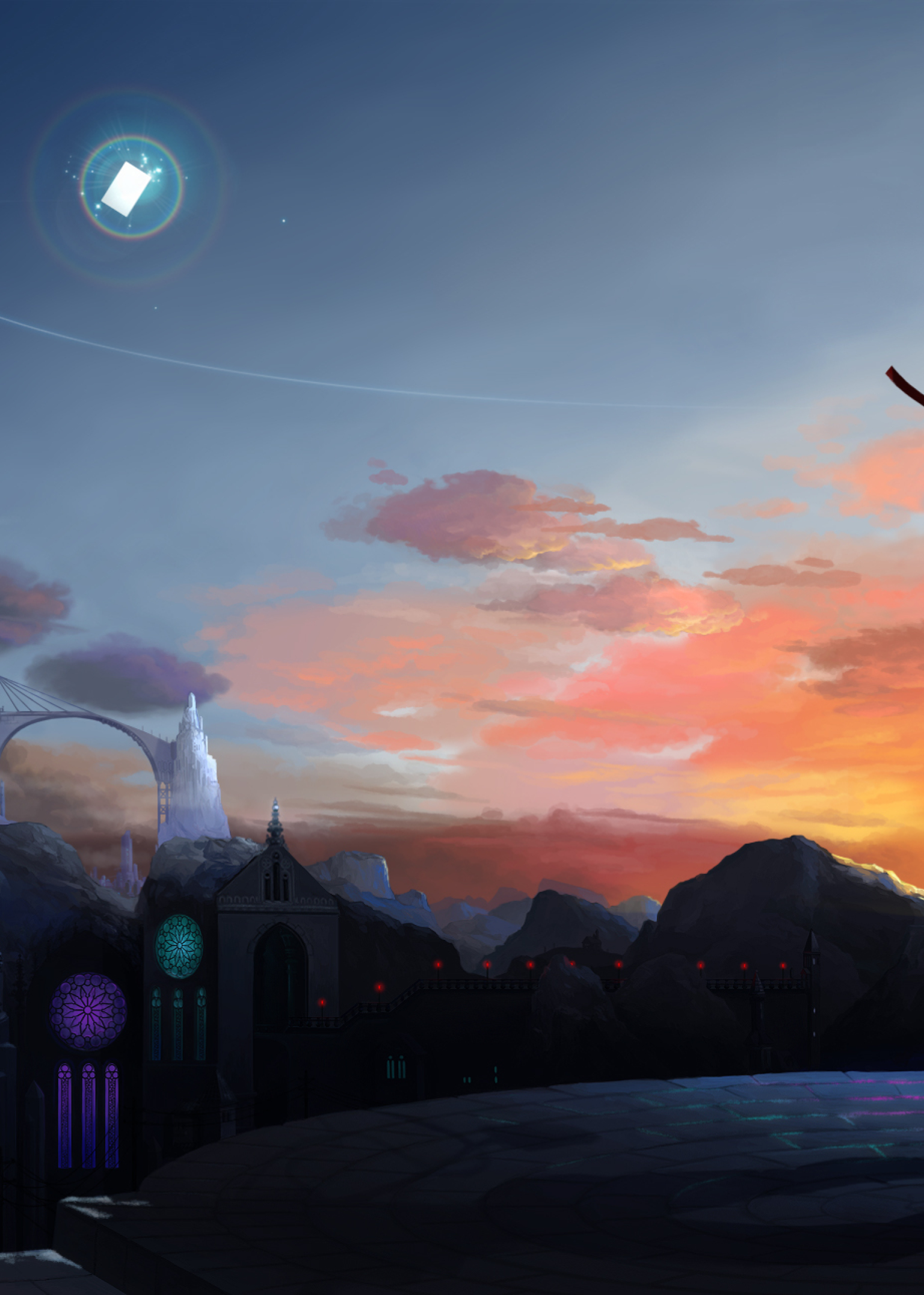 1536x2152 Resolution woman, temple, sky 1536x2152 Resolution Wallpaper ...
