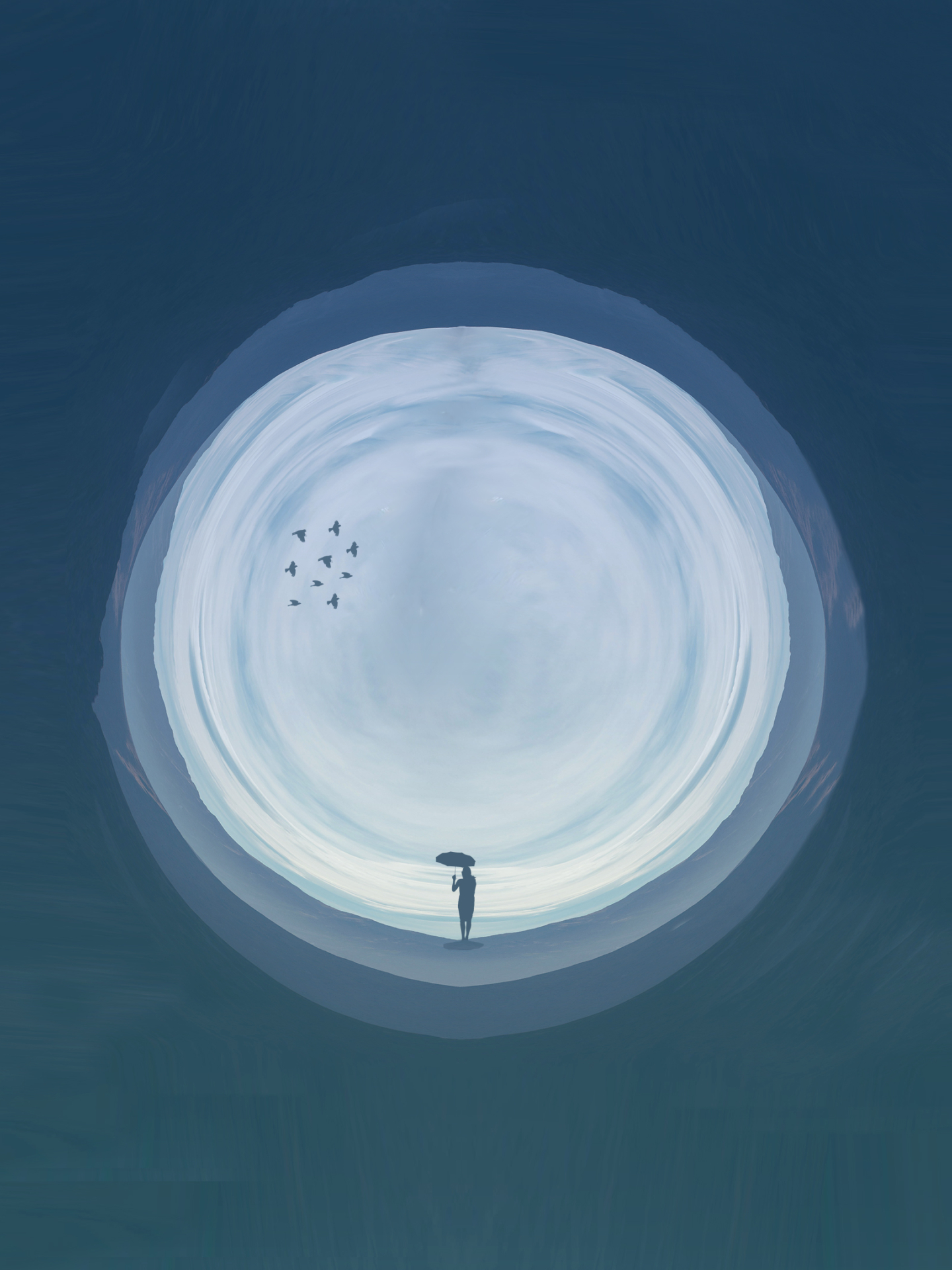 1440x1920 Resolution Women And Birds Inside Sun Digital Art 1440x1920 ...