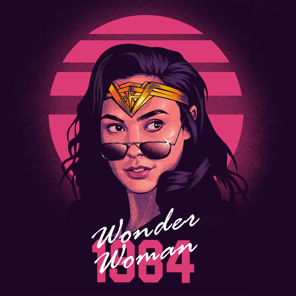 1000x1000 Resolution Wonder Woman 1984 Neon Synthwave Poster 1000x1000 ...
