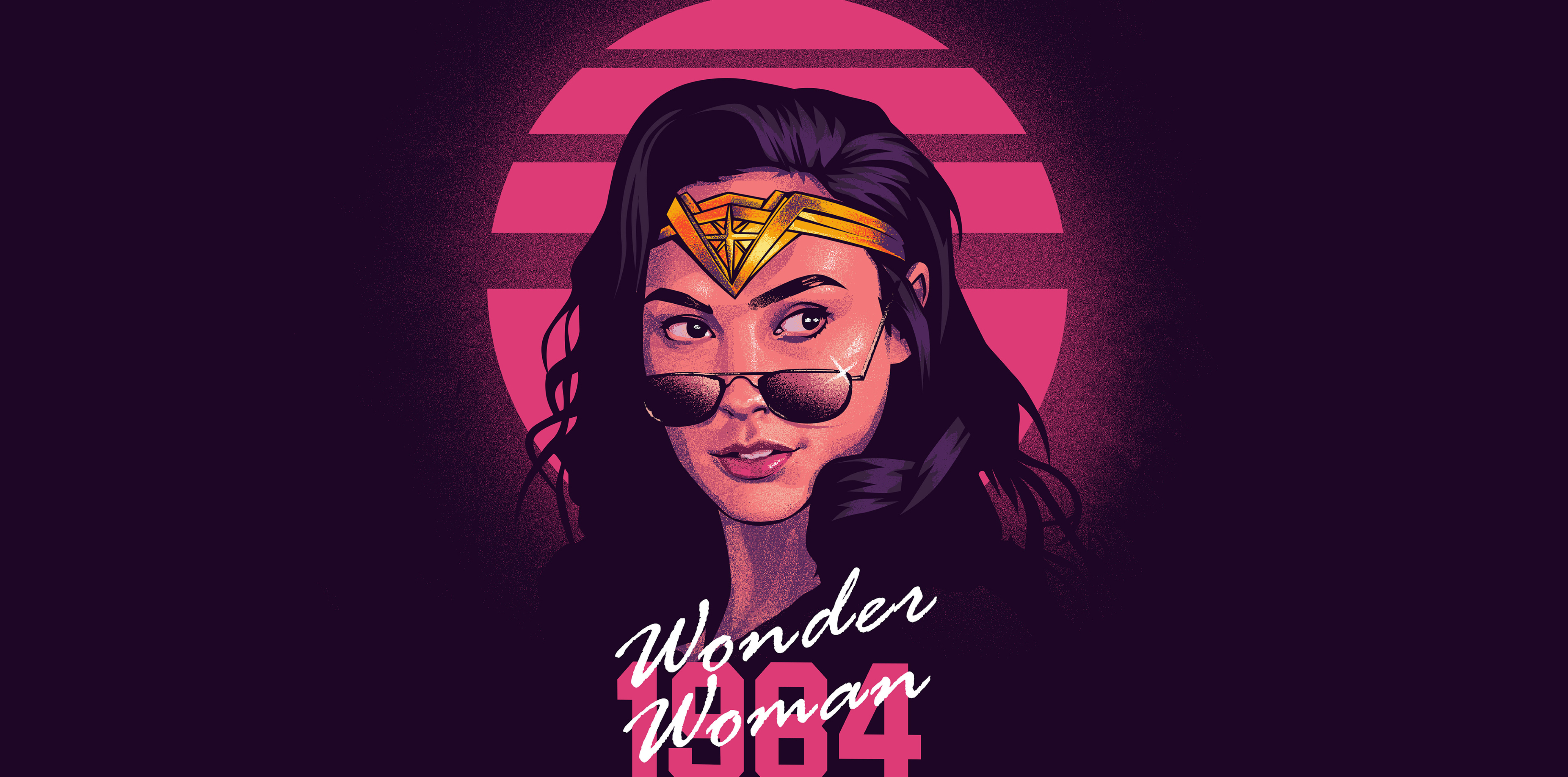 4840x2400 Resolution Wonder Woman 1984 Neon Synthwave Poster 4840x2400 ...