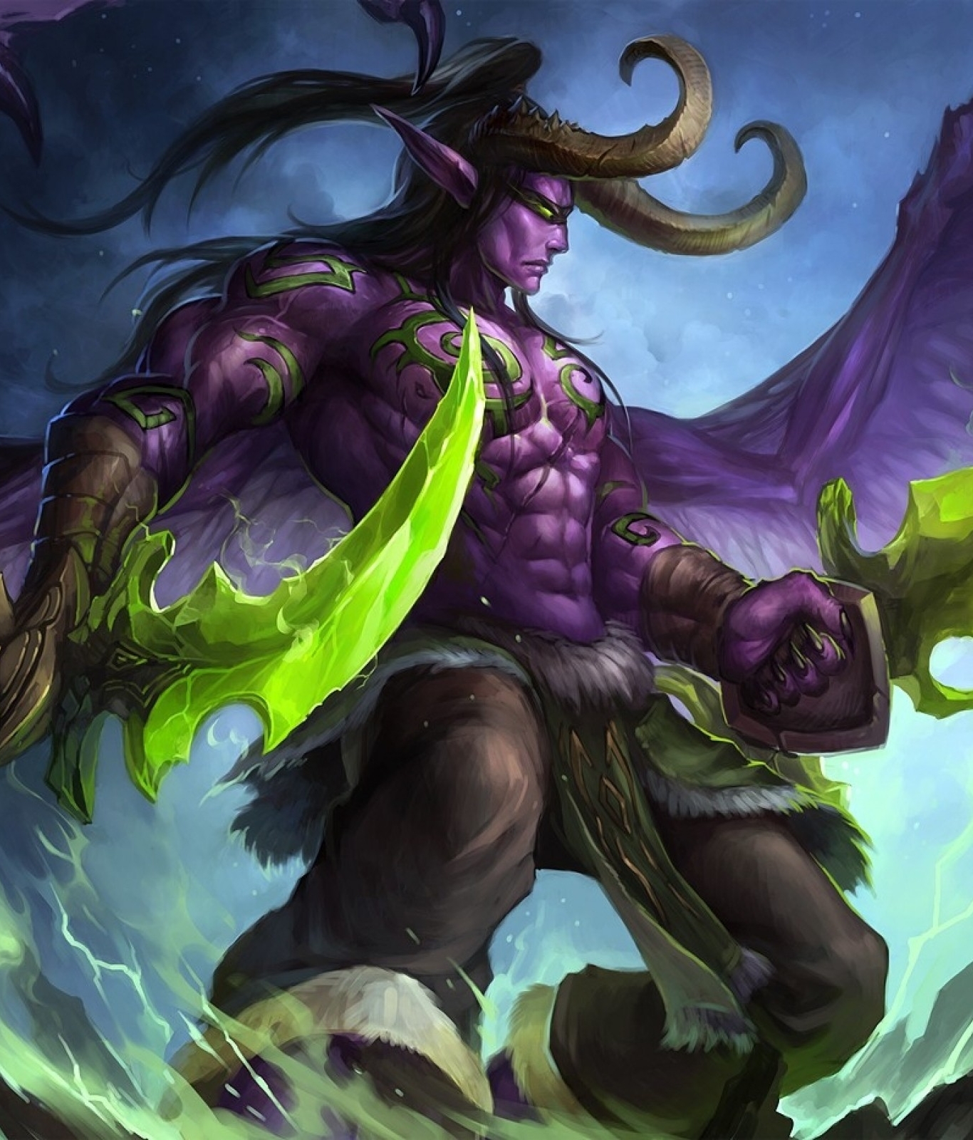 1366x1600 Resolution World Of Warcraft Illidan Stormrage Art 1366x1600 ...